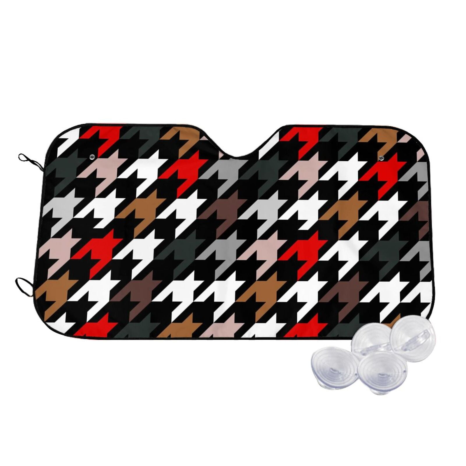 Balery Houndstooth Green Red Windshield Sun Shade, Car Front Window ...