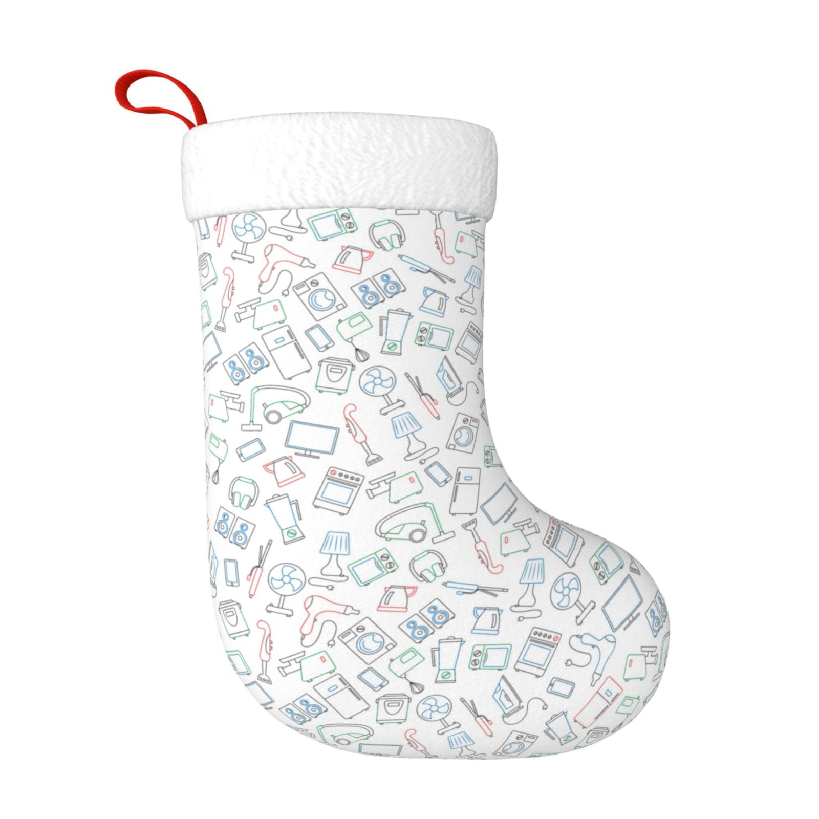 Balery Household Appliances Pattern Christmas Stockings with Initials ...
