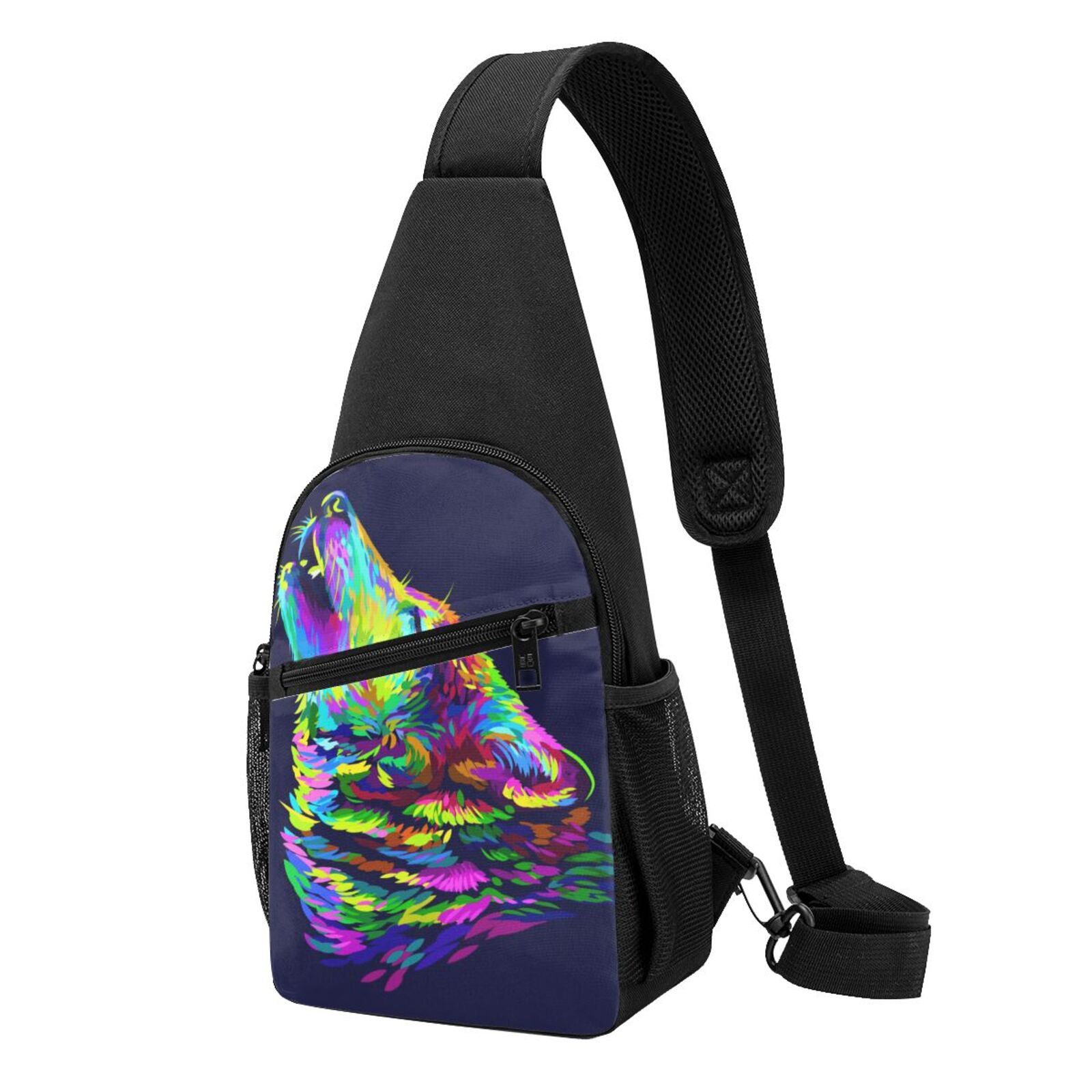 Balery Howling Wolf Chest Pack,Small Sling Bag For Women Men,Crossbody ...