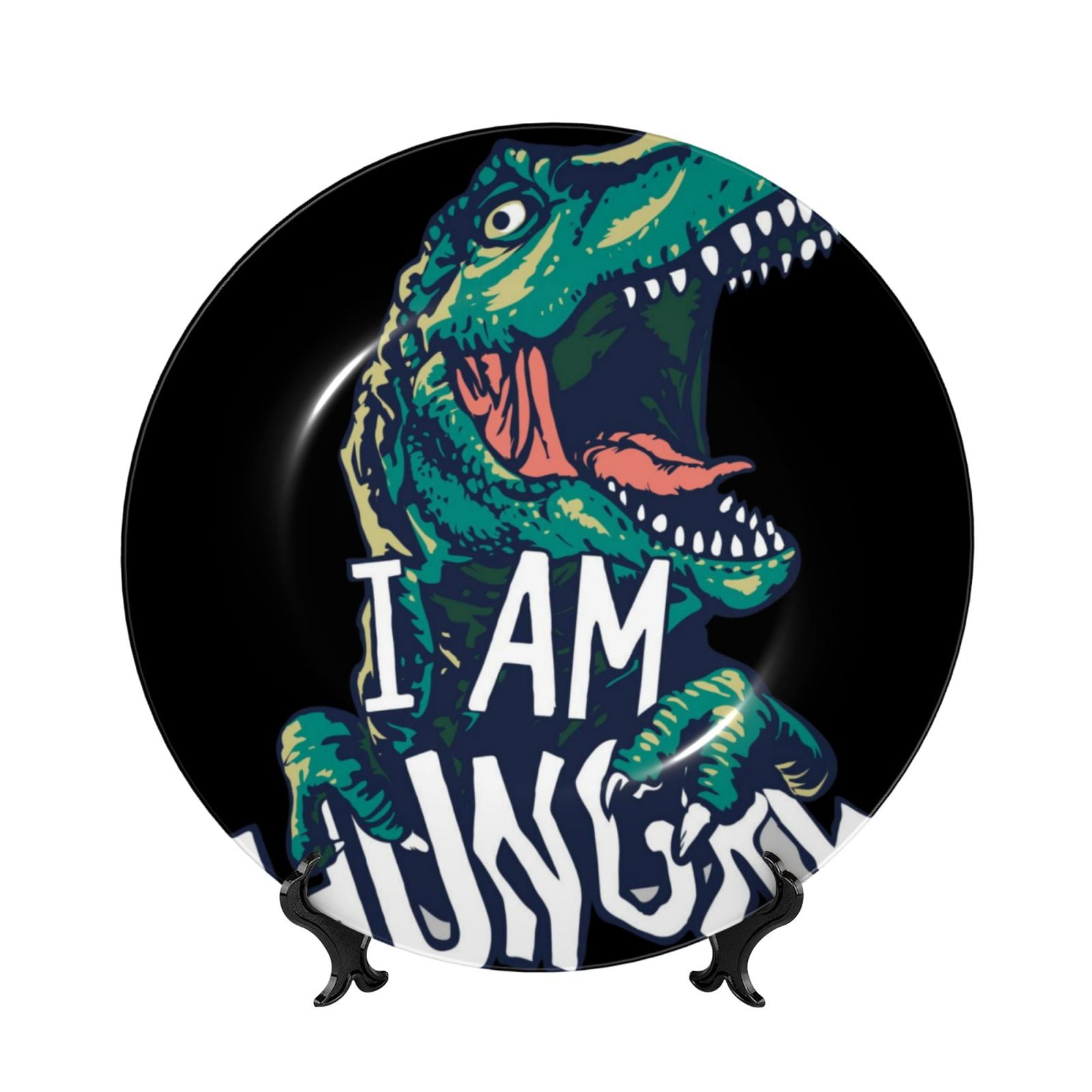 Balery Hungry Tyrannosaurus Print Bone China Decorative Plate Ceramic ...