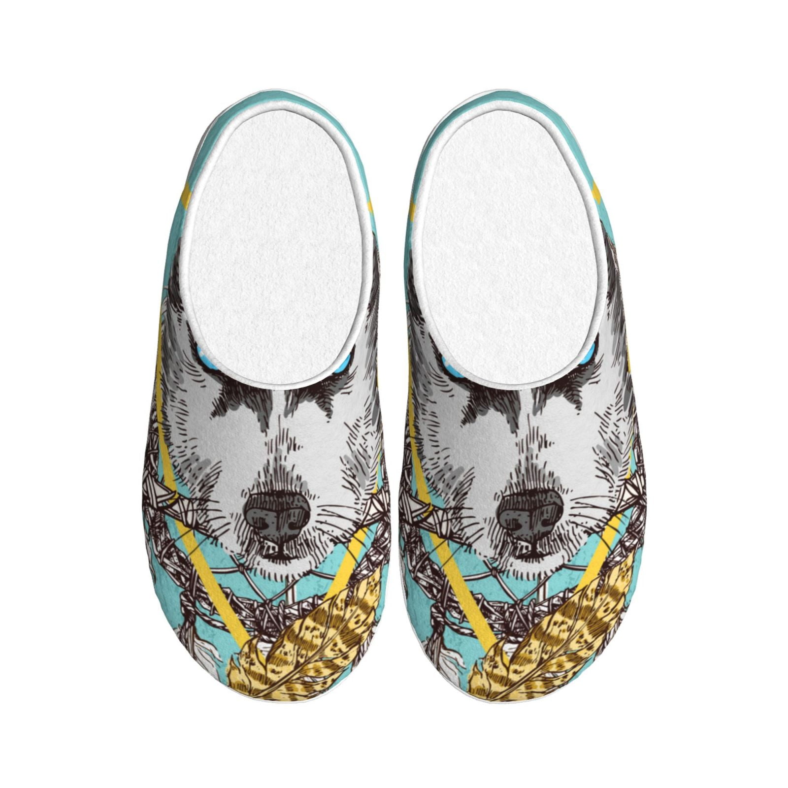 Balery Husky With Dreamcatcher Pattern Women's Fuzzy Memory Foam ...