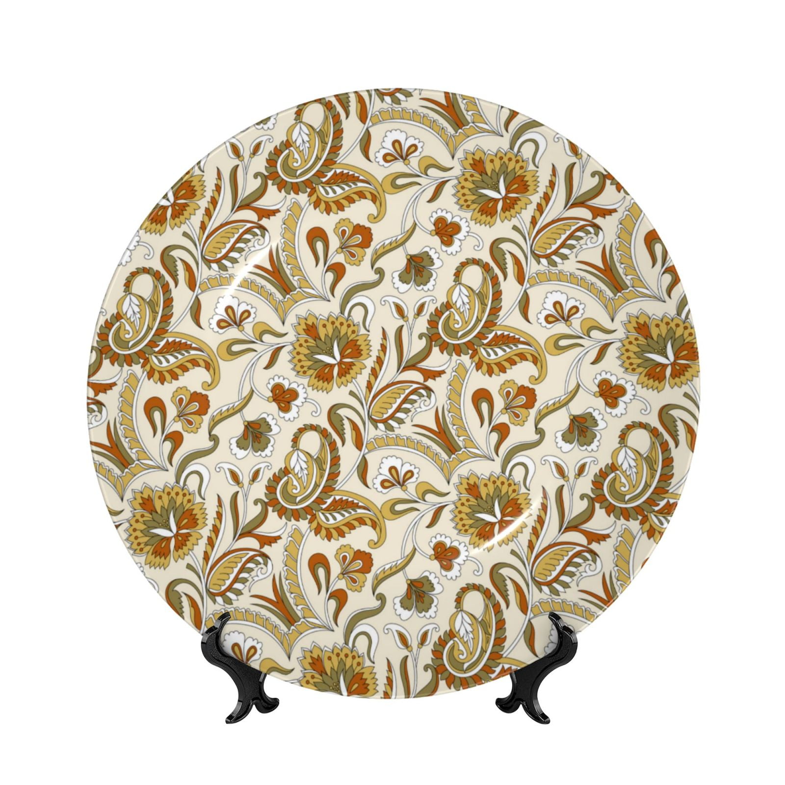 Balery Indian Paisley Print Bone China Decorative Plate Ceramic Dinner ...