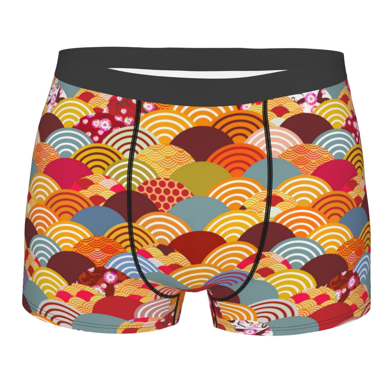 Balery Japanese Style Fish Scales Men's Boxer Briefs, Soft and ...