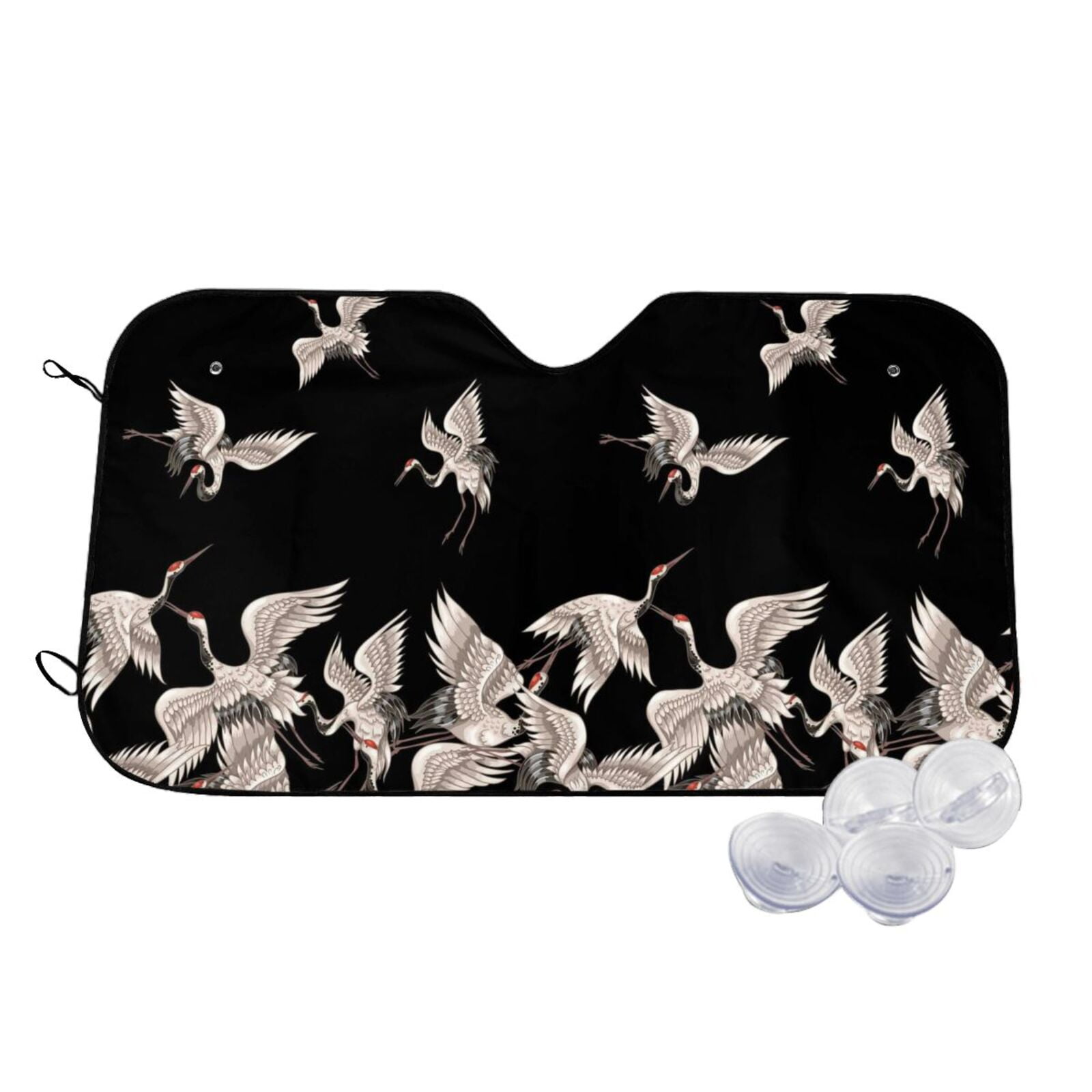 Balery Japanese White Crane Windshield Sun Shade, Car Front Window ...