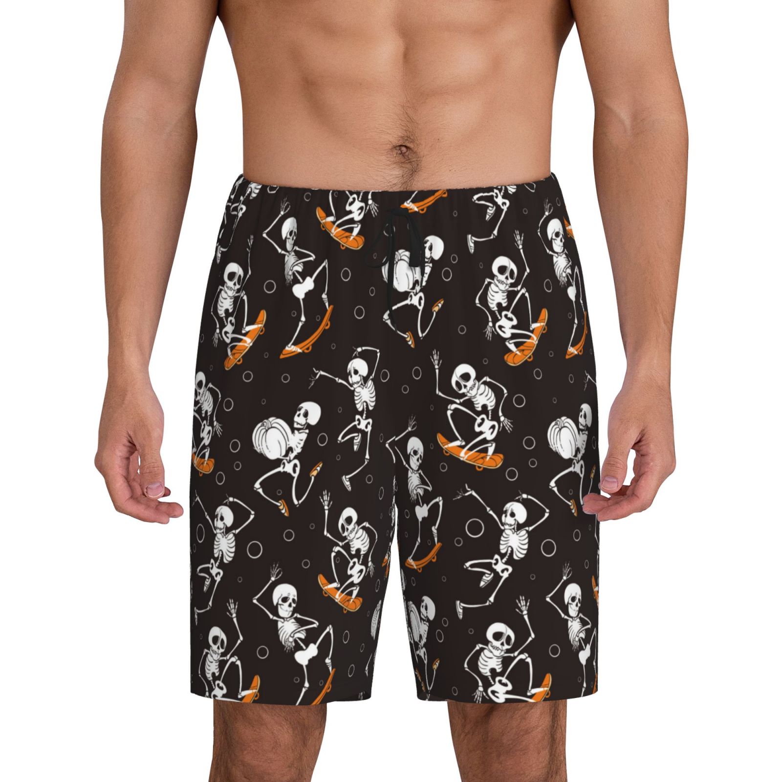 Balery Jumping Skull Men's Cotton Knit Pajama Shorts Waistband ...