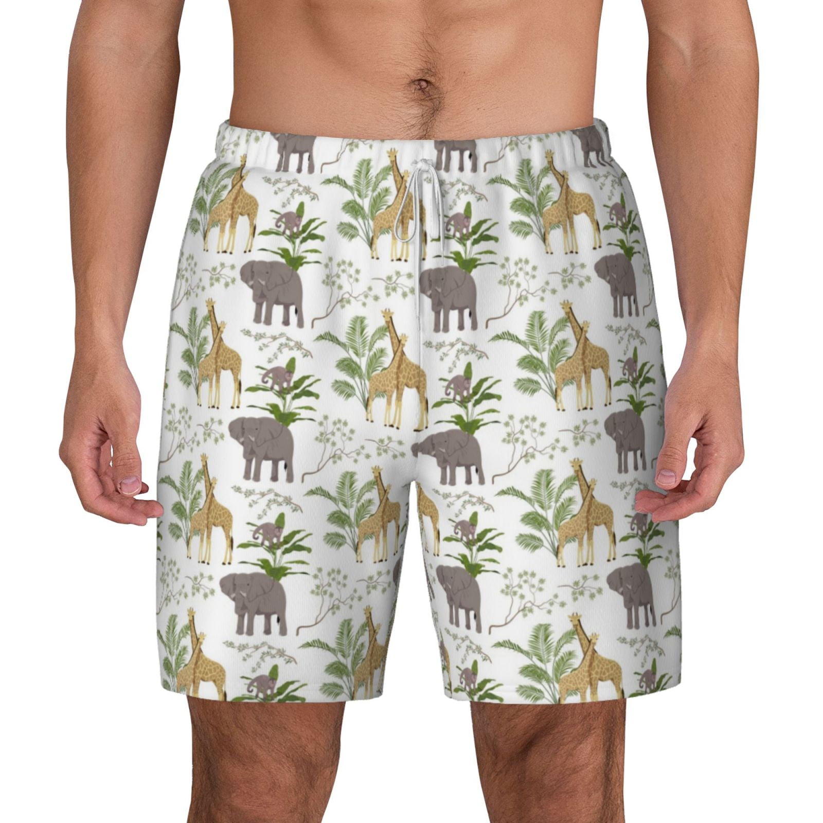 Balery Jungle Animal Mens Swim Trunks Swim Shorts for Men Quick Dry ...
