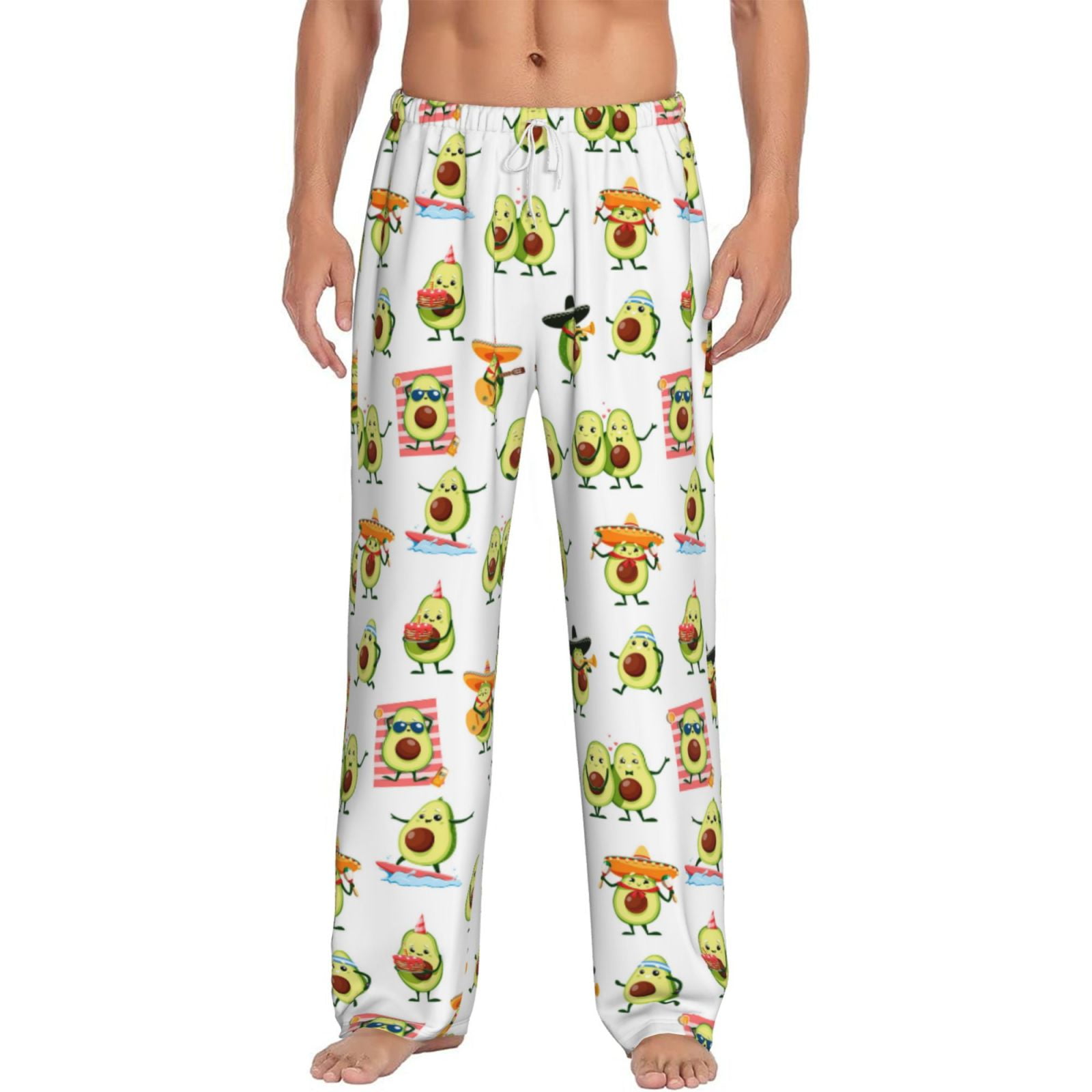 Balery Kawaii Mexican Avocado print Men's Pajama Pants,Ultra ...