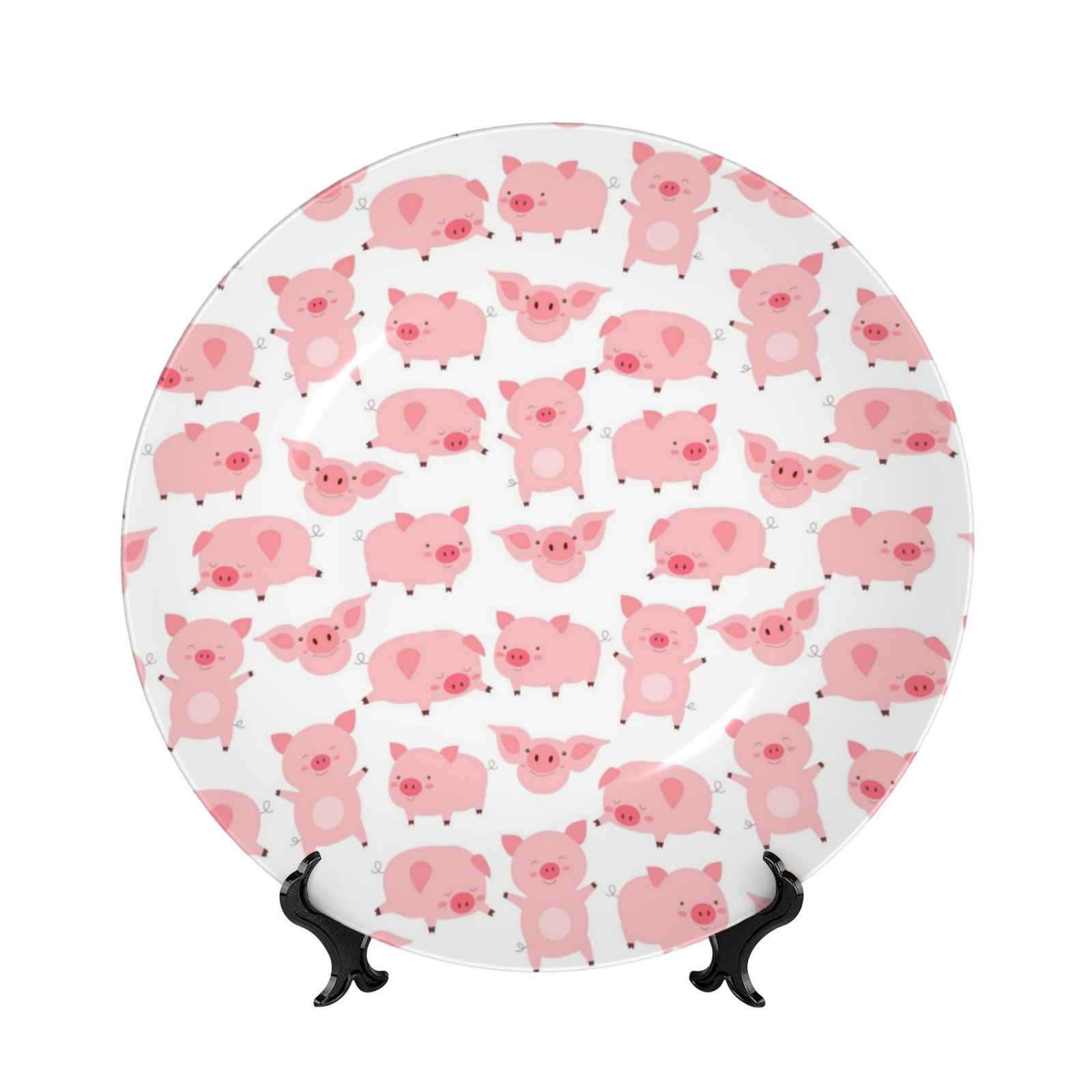 Balery Kawaii Pigs Print Bone China Decorative Plate Ceramic Dinner ...
