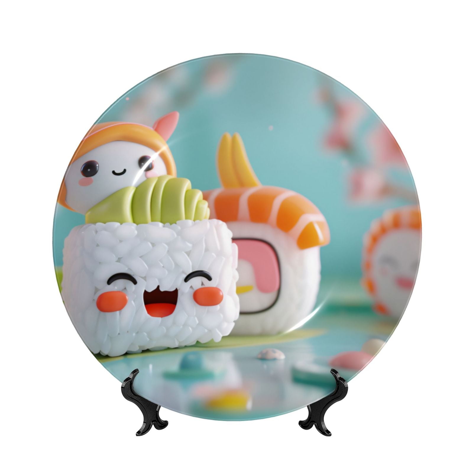 Balery Kawaii Sushi Characters Delight Print Bone China Decorative ...