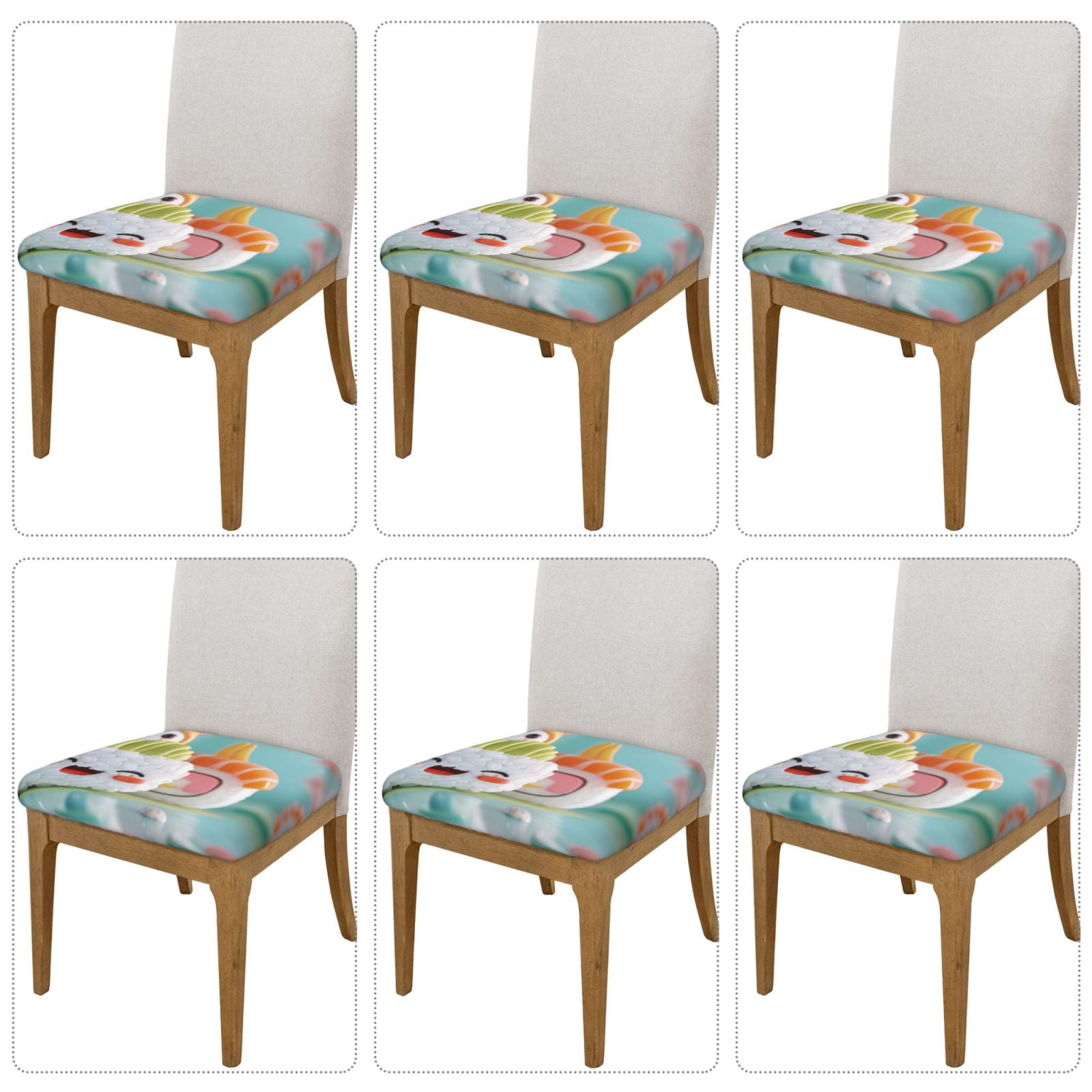 Balery Kawaii Sushi Characters Delight Stretch Couch Cushion Covers ...