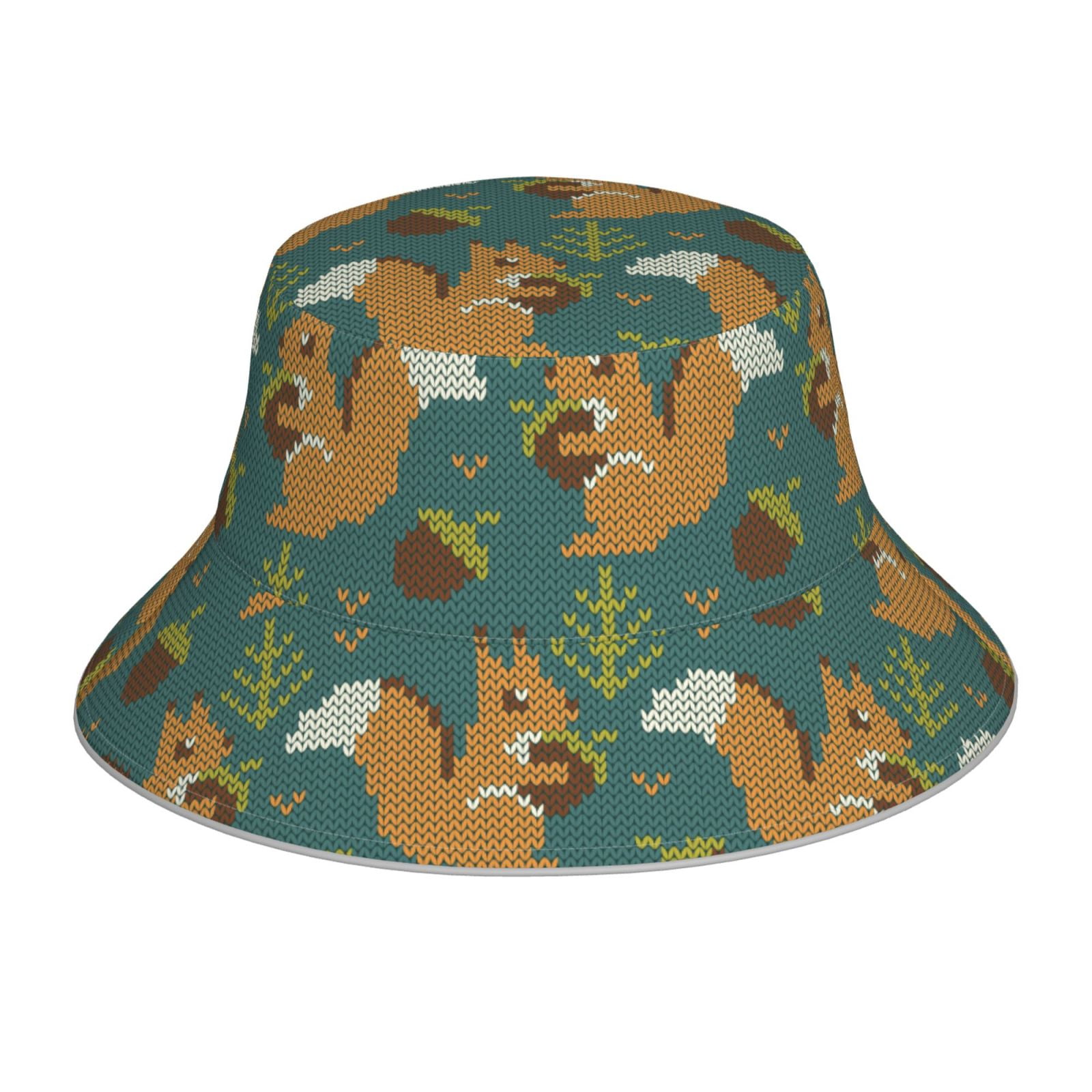 Balery Knitted Woodland Squirrel Sun Hats for Men Women Bucket Hat UPF ...
