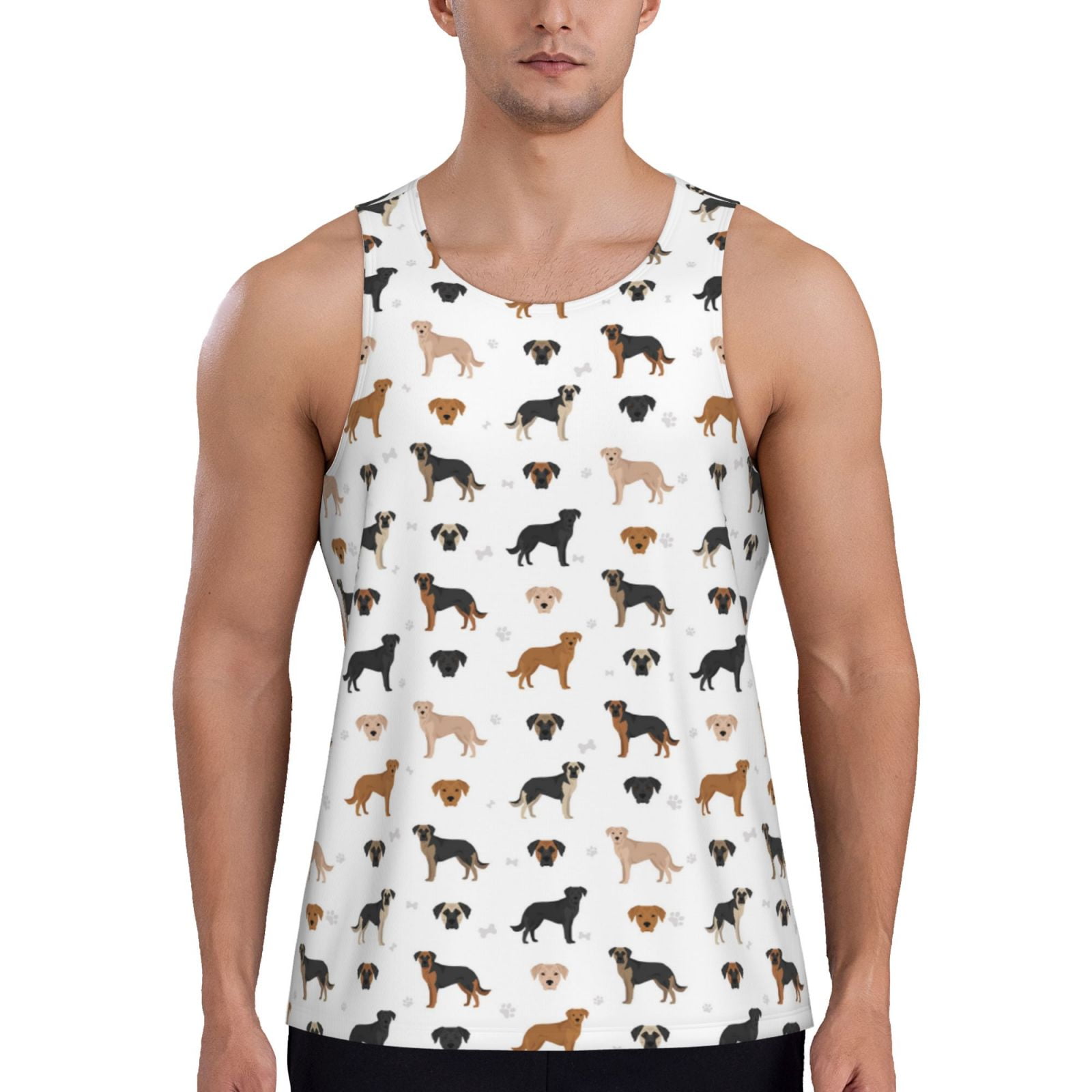 Balery Labrador Retriever Dog Pattern Men's Workout Tank Top Gym Muscle ...