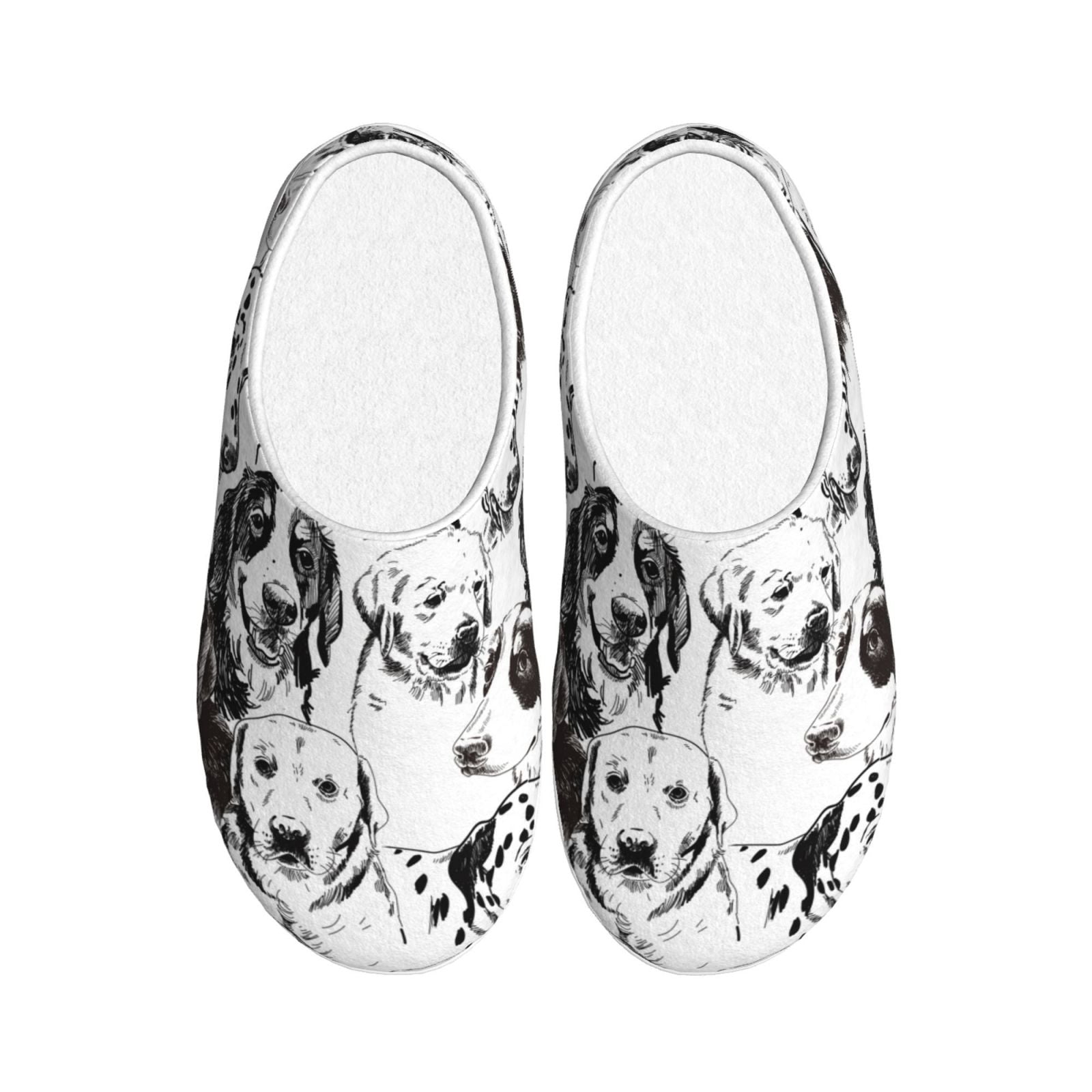 Balery Labrador Retriever Dog Pattern Women's Fuzzy Memory Foam ...