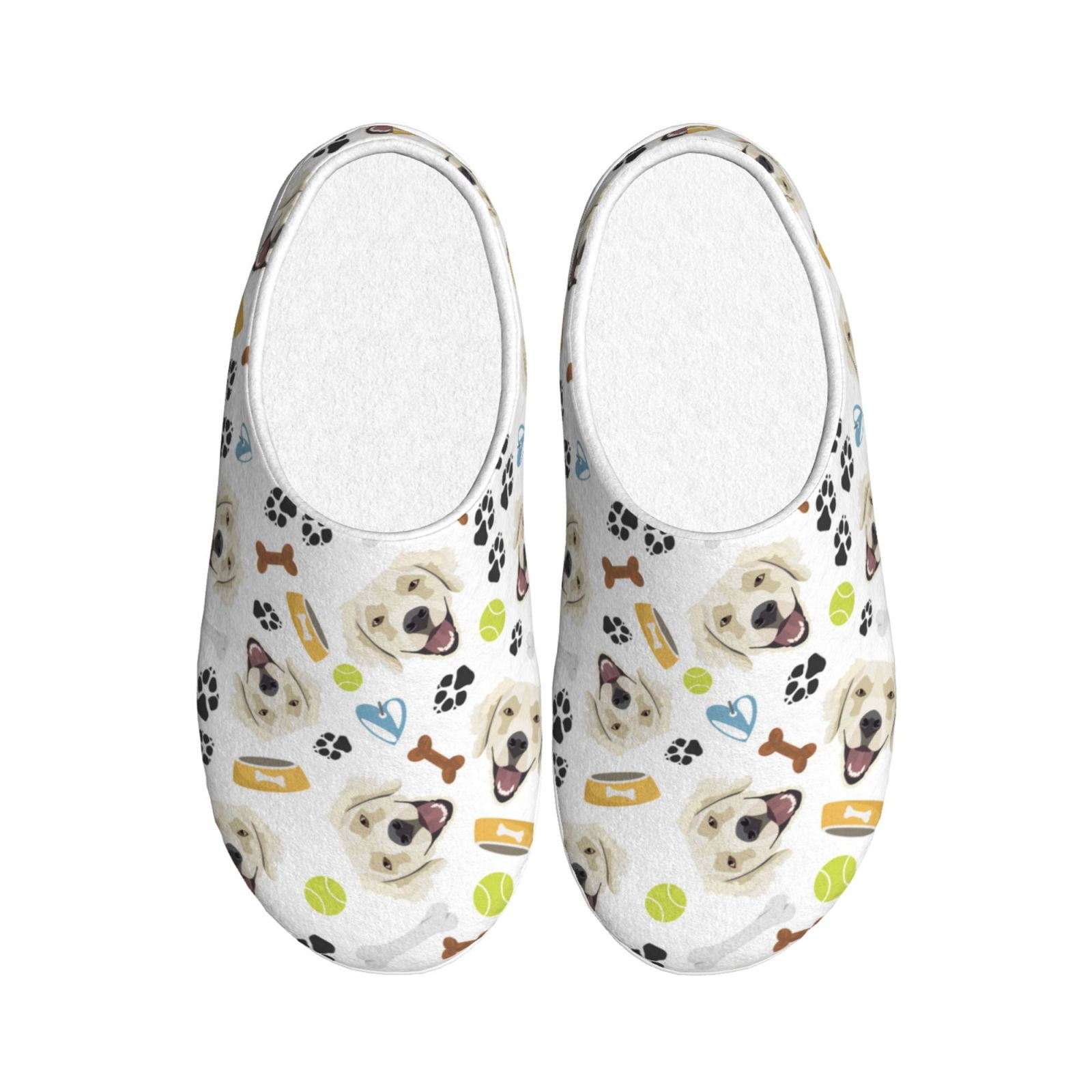Balery Labrador Retriever Dog Pattern Women's Fuzzy Memory Foam ...