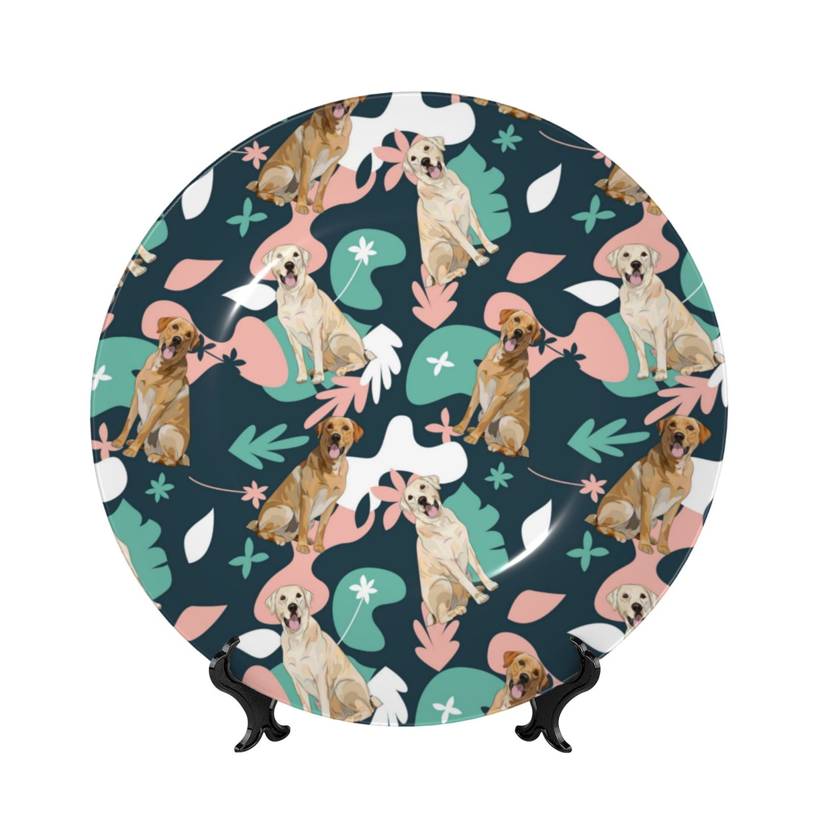 Balery Labrador Retriever Dog Print Bone China Decorative Plate Ceramic ...