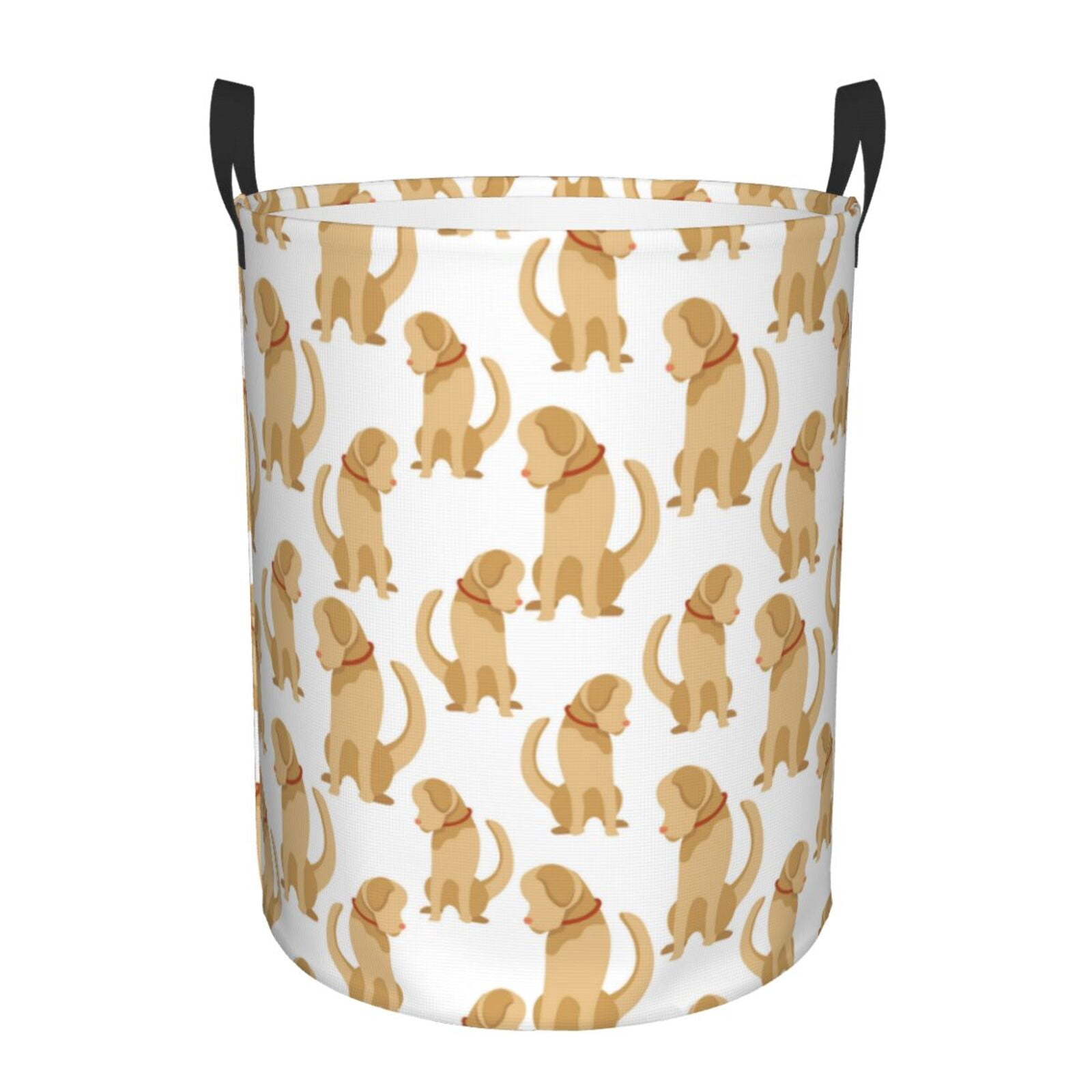Balery Labrador Retriever Dog Round Laundry Basket with Handles ...