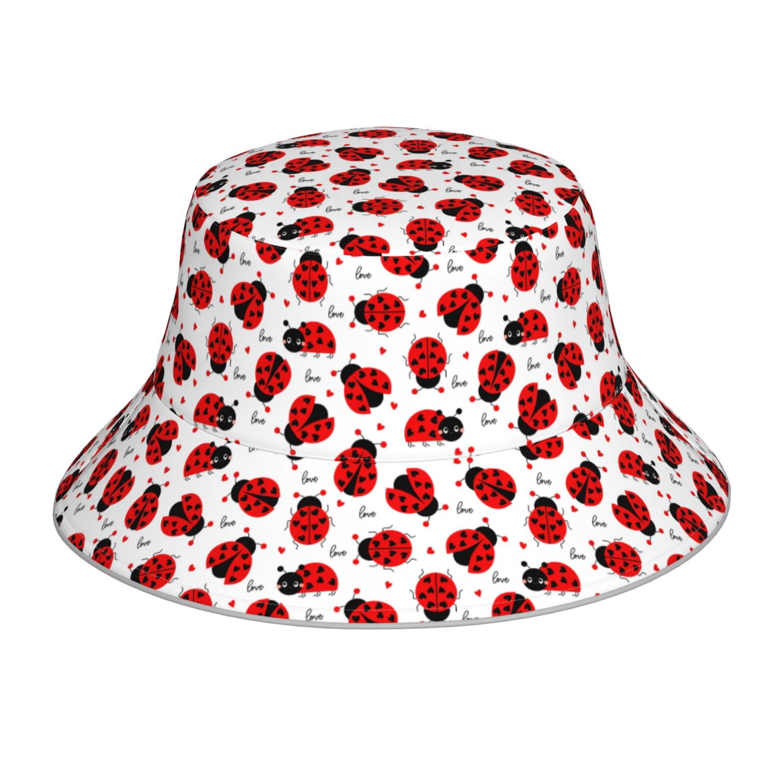 Balery Ladybug And Heart Sun Hats for Men Women Bucket Hat UPF 50 ...