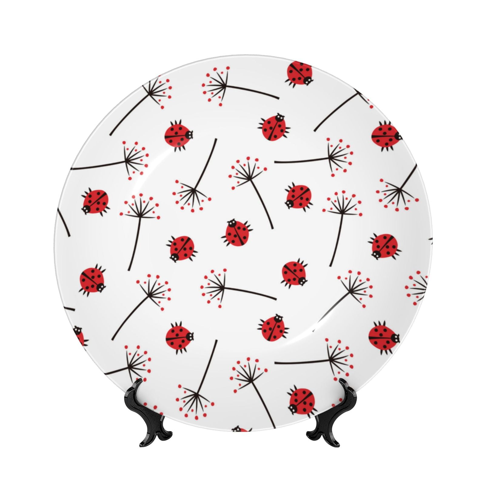 Balery Ladybug With Dandelion Print Bone China Decorative Plate Ceramic ...