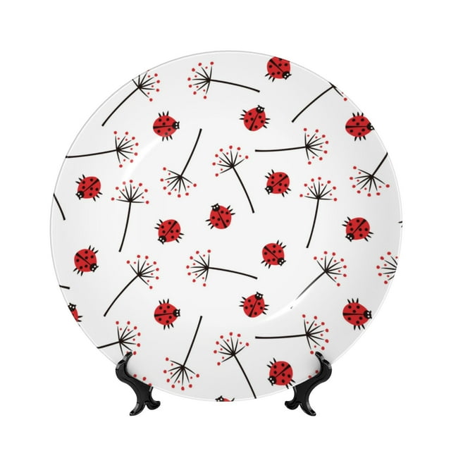 Balery Ladybug With Dandelion Print Bone China Decorative Plate Ceramic ...