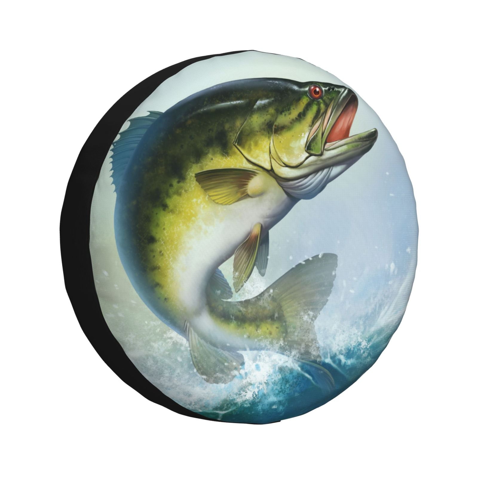 Balery Largemouth Bass jumps out of water Pattern Tire Covers - Tough Tire Wheel Protector for ...