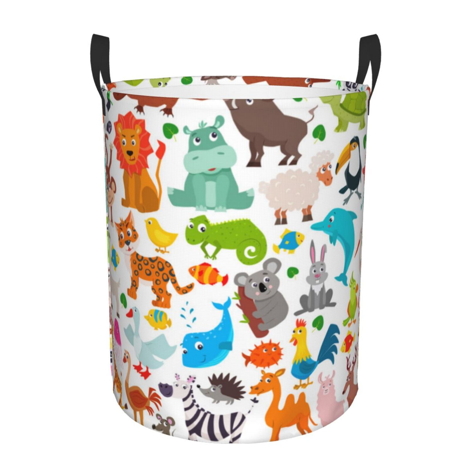 Balery,Laundry Hamper With Handles Laundry Basket Animals Round Laundry ...