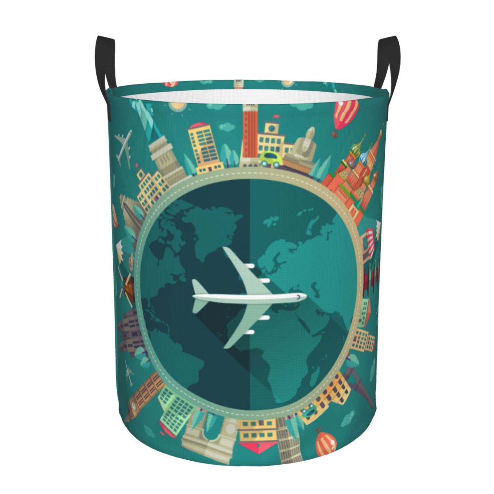 Balery,Laundry Hamper With Handles Laundry Basket Around The Planet ...