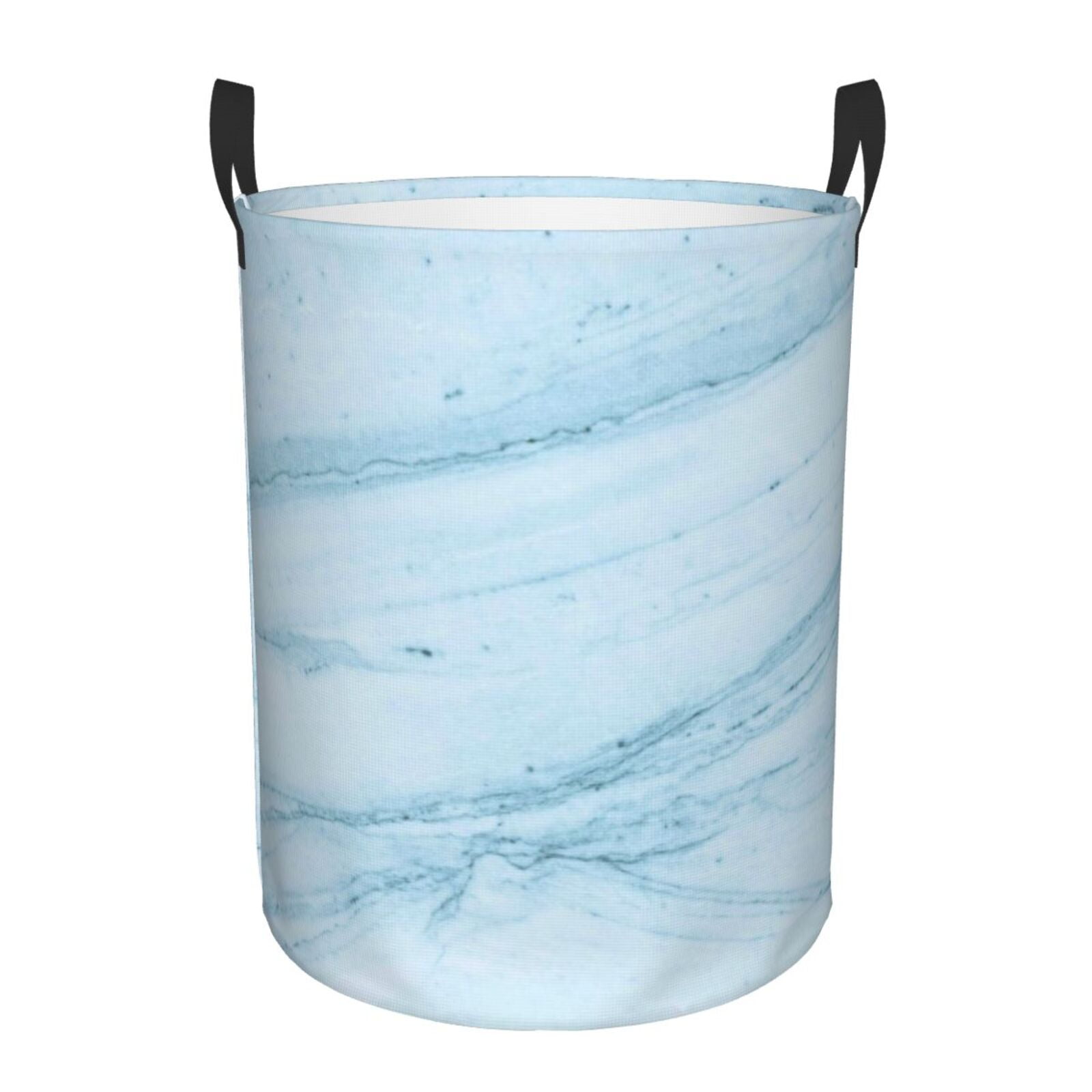 Balery,Laundry Hamper With Handles Laundry Basket Blue Marble Round ...