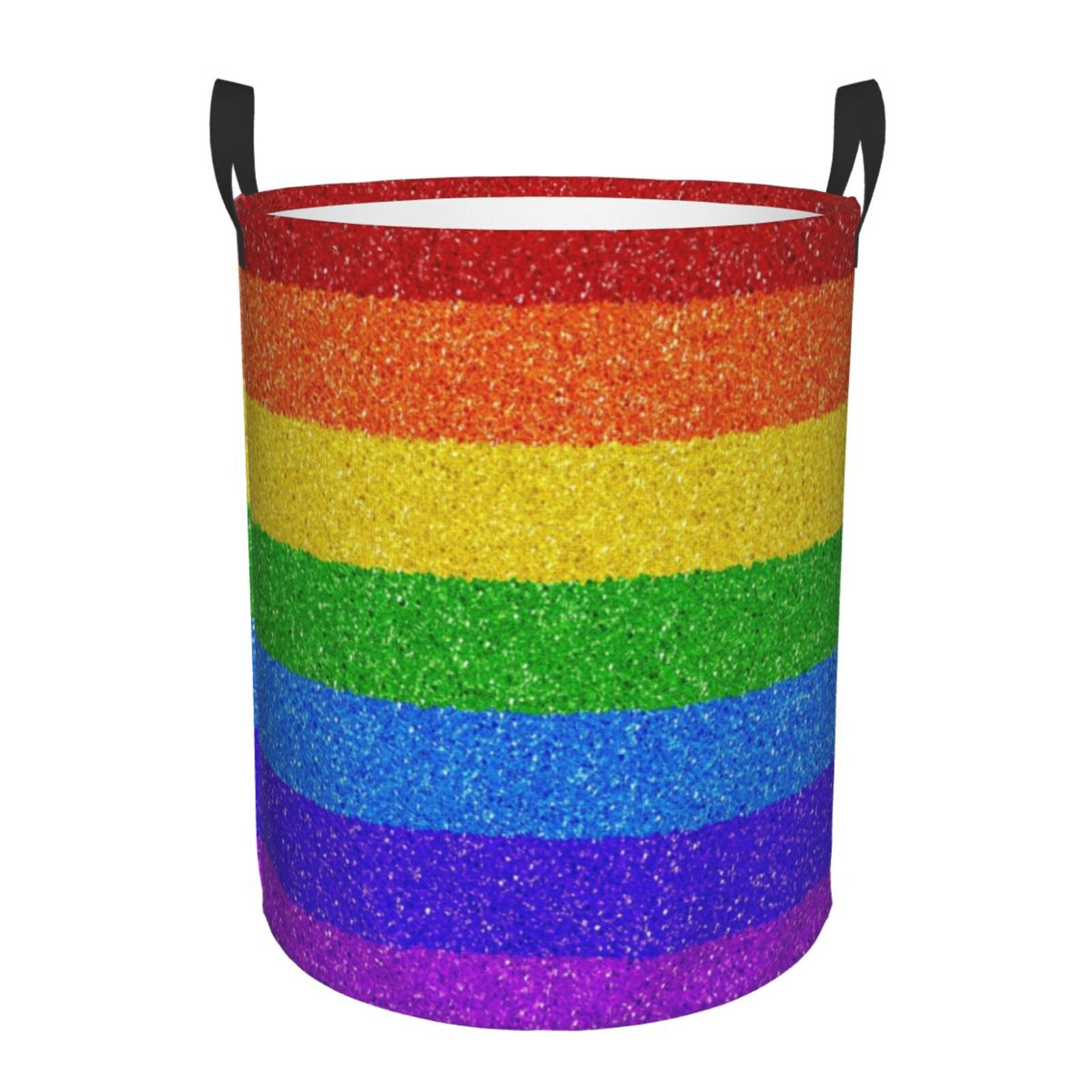 Balery,Laundry Hamper With Handles Laundry Basket Colorful Glitter ...