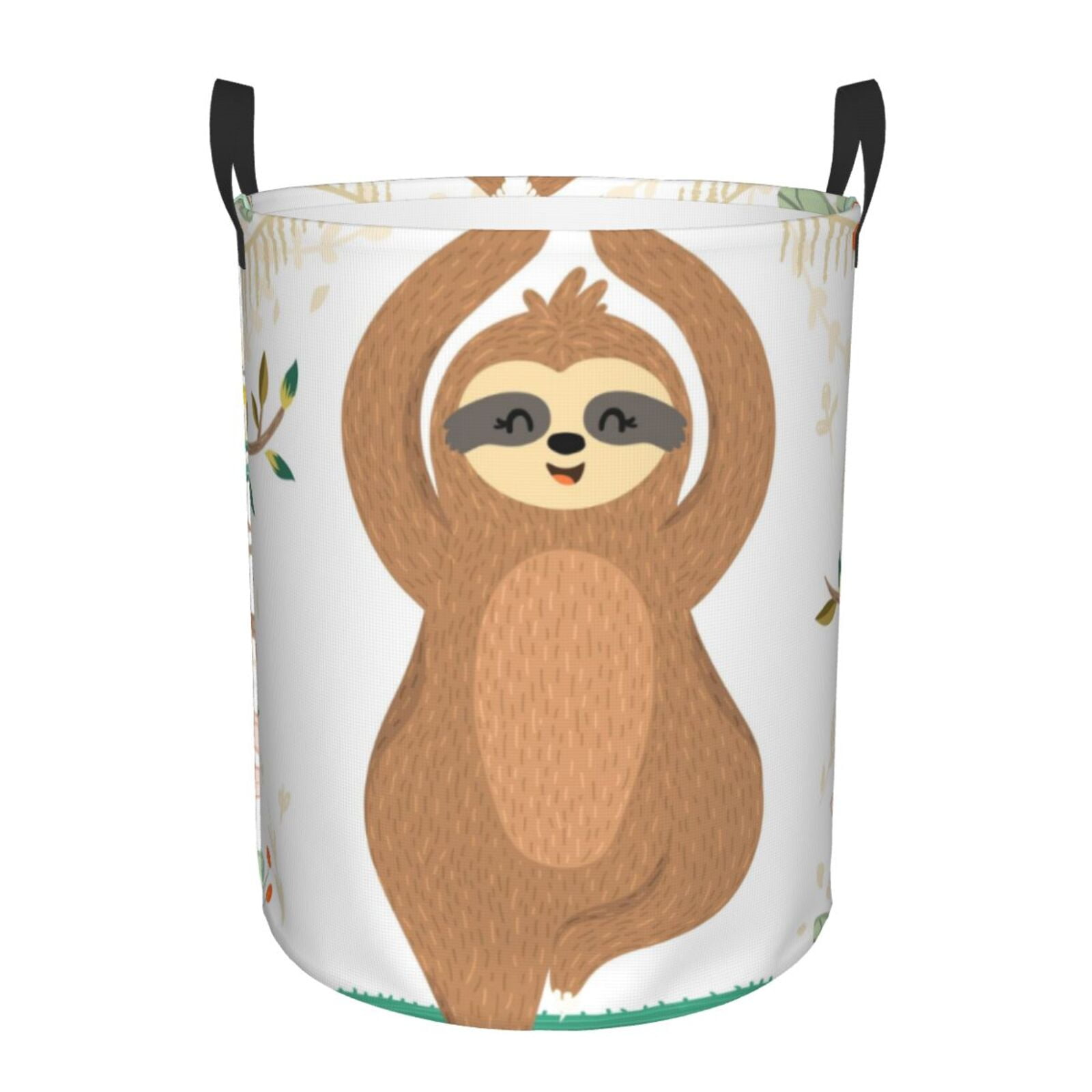 Balery,Laundry Hamper With Handles Laundry Basket Cute Sloth In Yoga ...