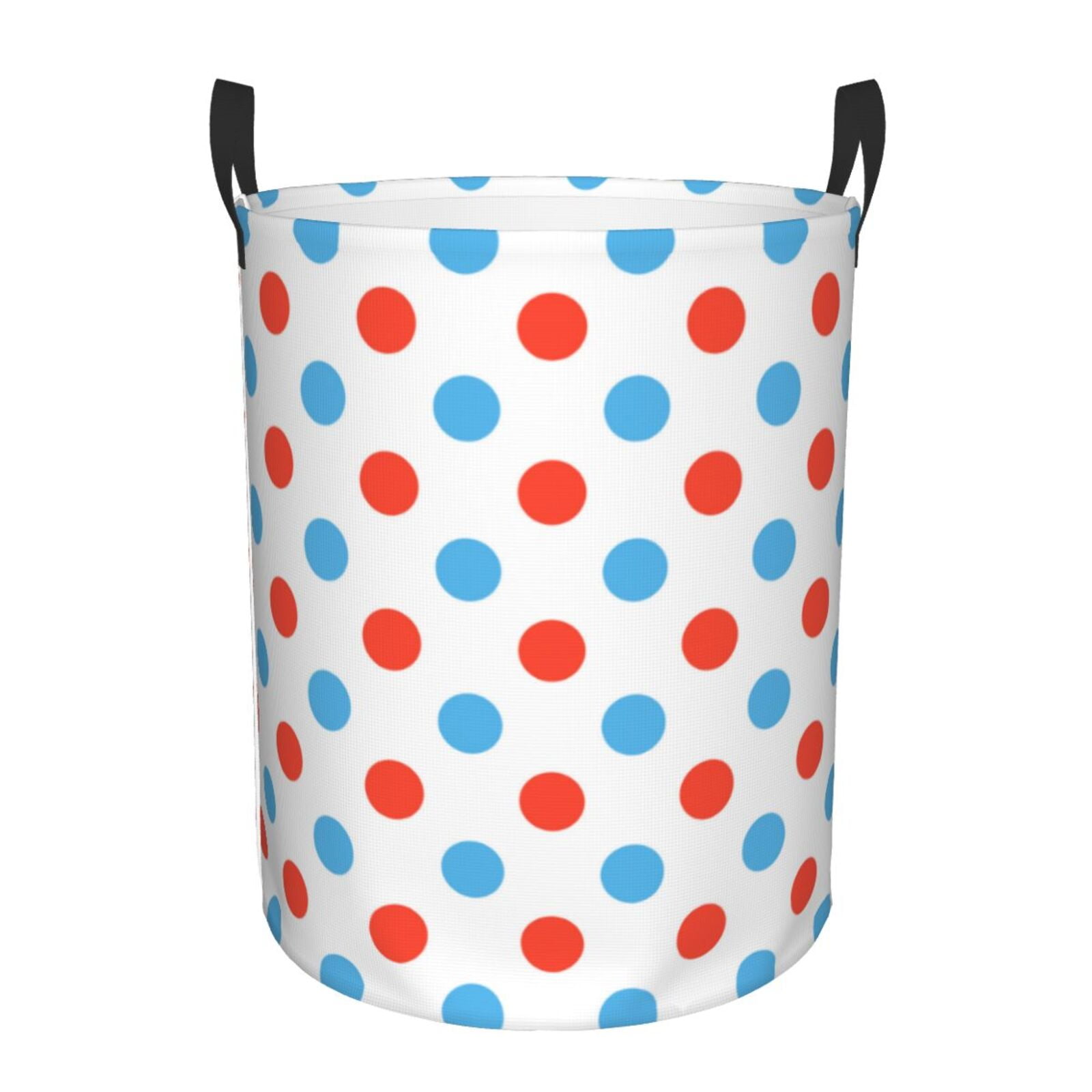 Balery,Laundry Hamper With Handles Laundry Basket Red Blue Polka Dots ...