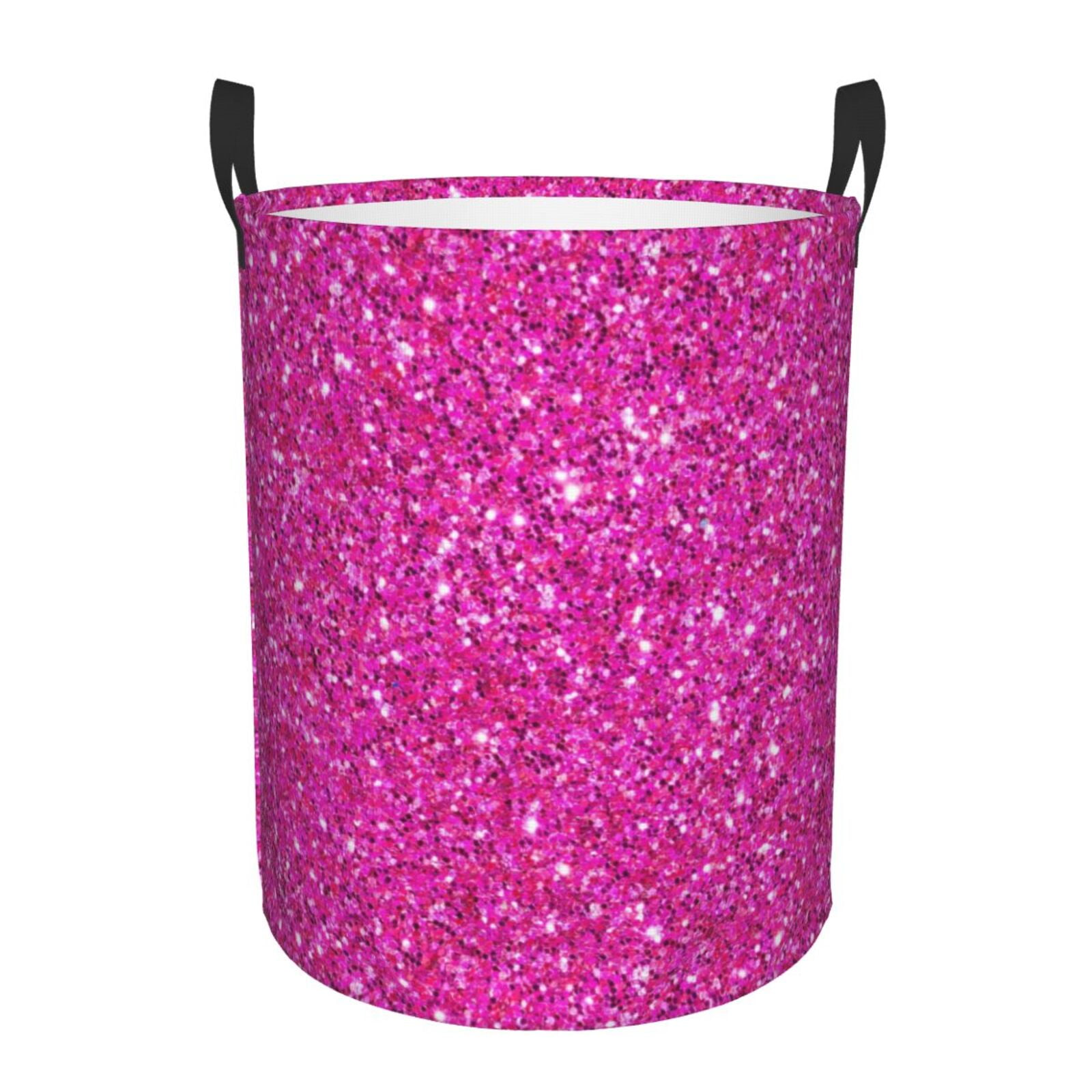 Balery,Laundry Hamper With Handles Laundry Basket Rose Red Glitter ...