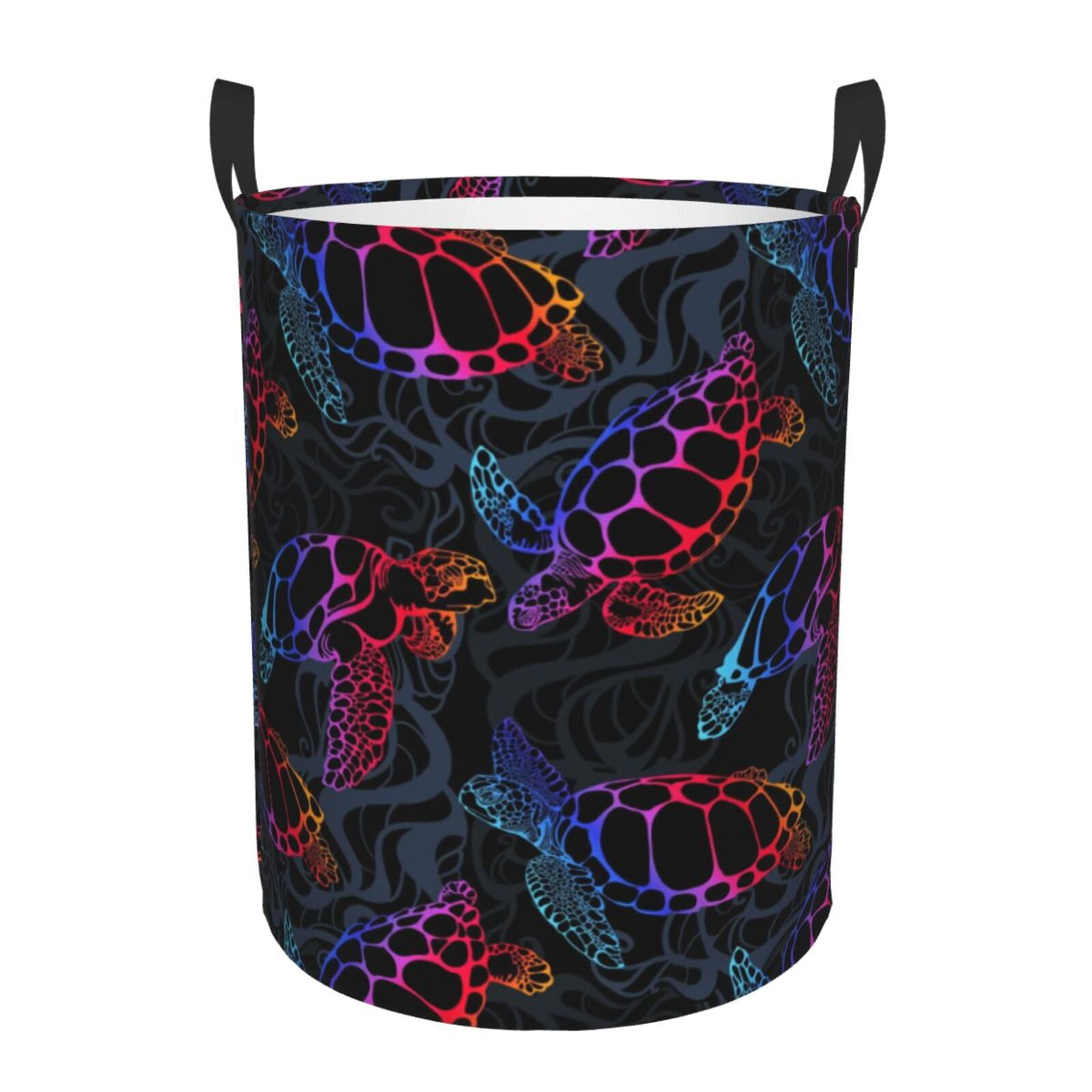 Balery,Laundry Hamper With Handles Laundry Basket Sea Turtle Round ...