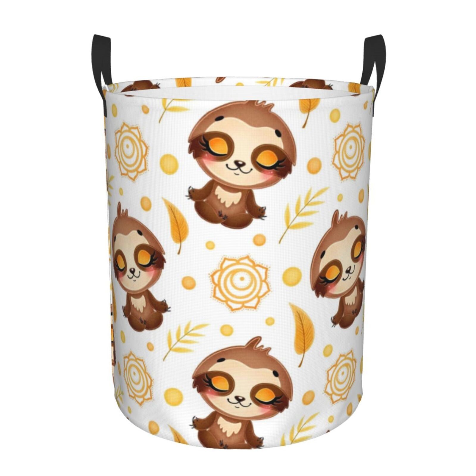 Balery,Laundry Hamper With Handles Laundry Basket Sloth Yoga Round ...
