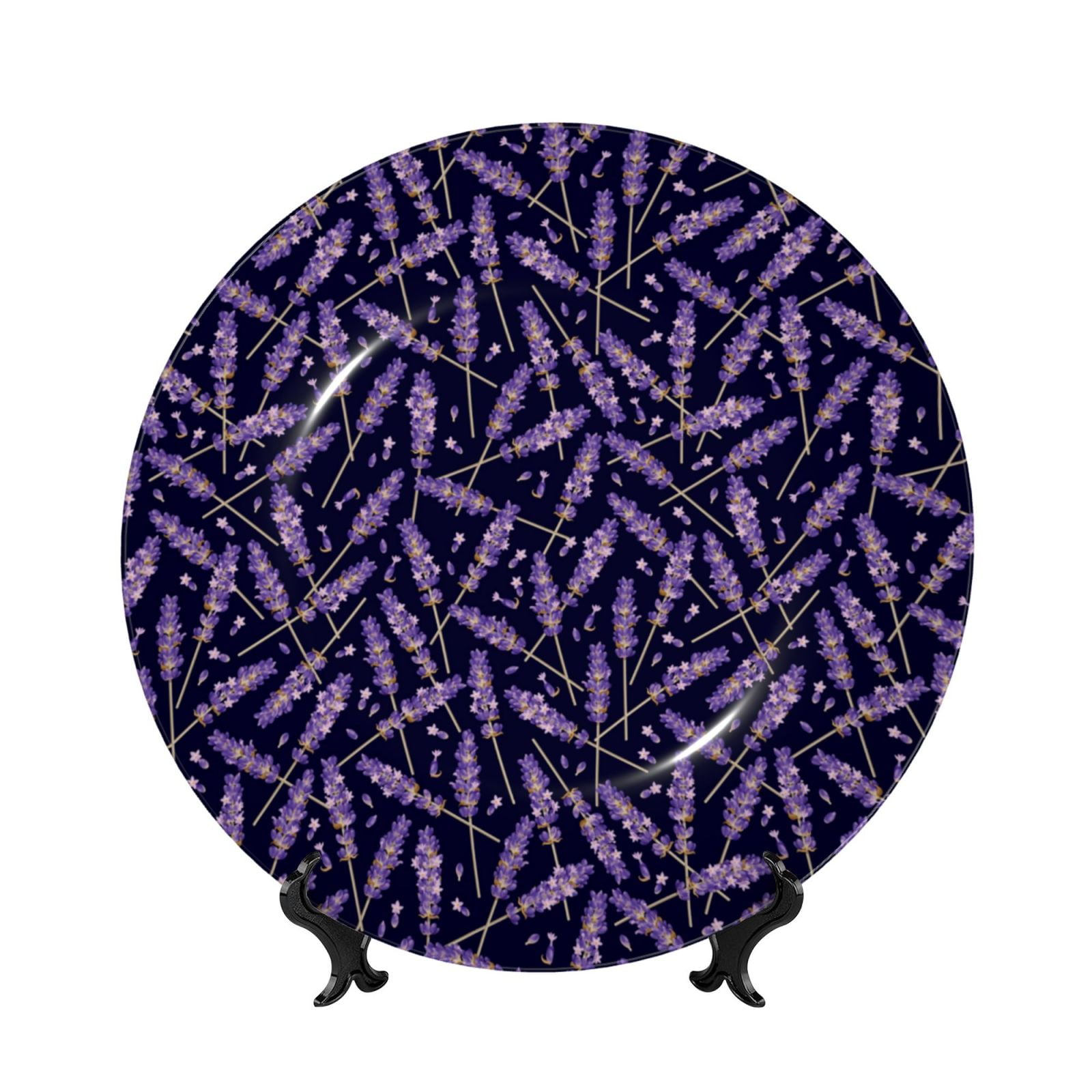 Balery Lavender Flowers Print Bone China Decorative Plate Ceramic ...