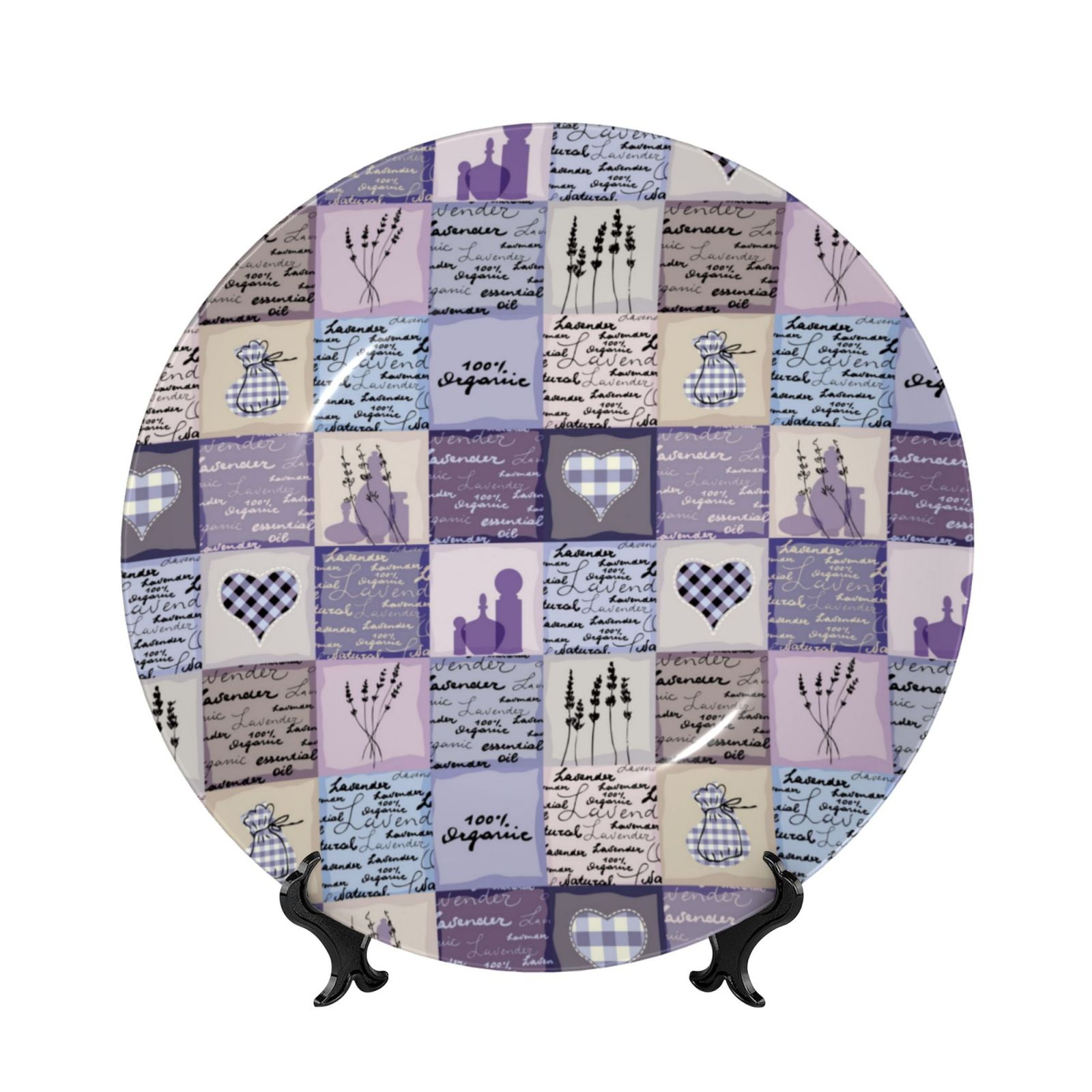 Balery Lavender Flowers Print Bone China Decorative Plate Ceramic ...