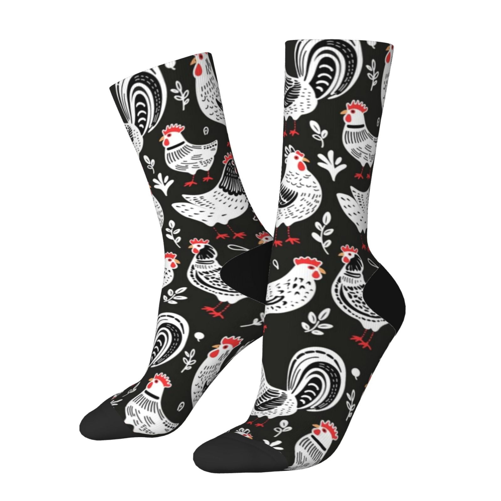 Balery Laying Hens And Roosters Pattern Crew Socks Unisex– Soft ...