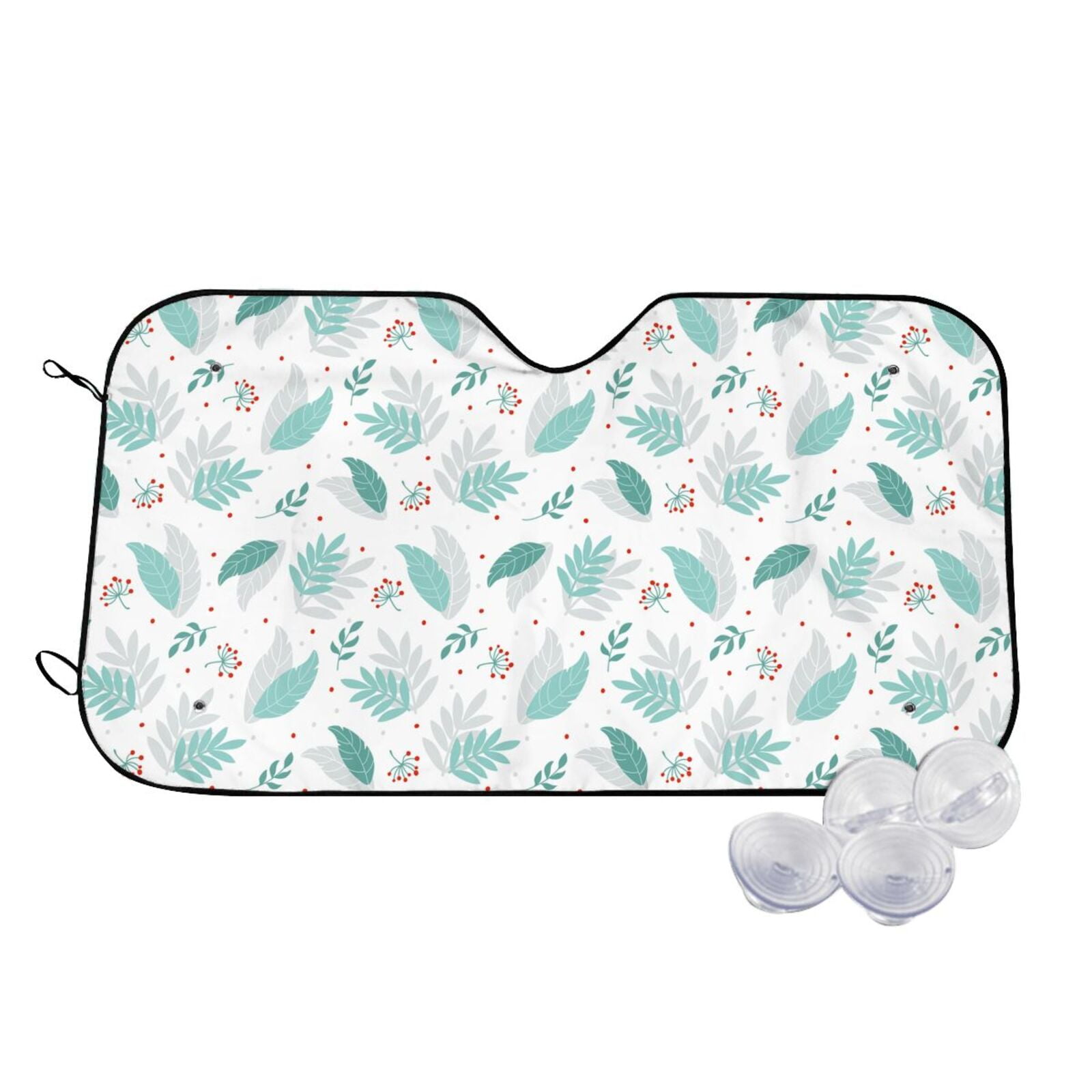 Balery Leaf Print Green Print Car Windshield Sun Shade,Windshield ...