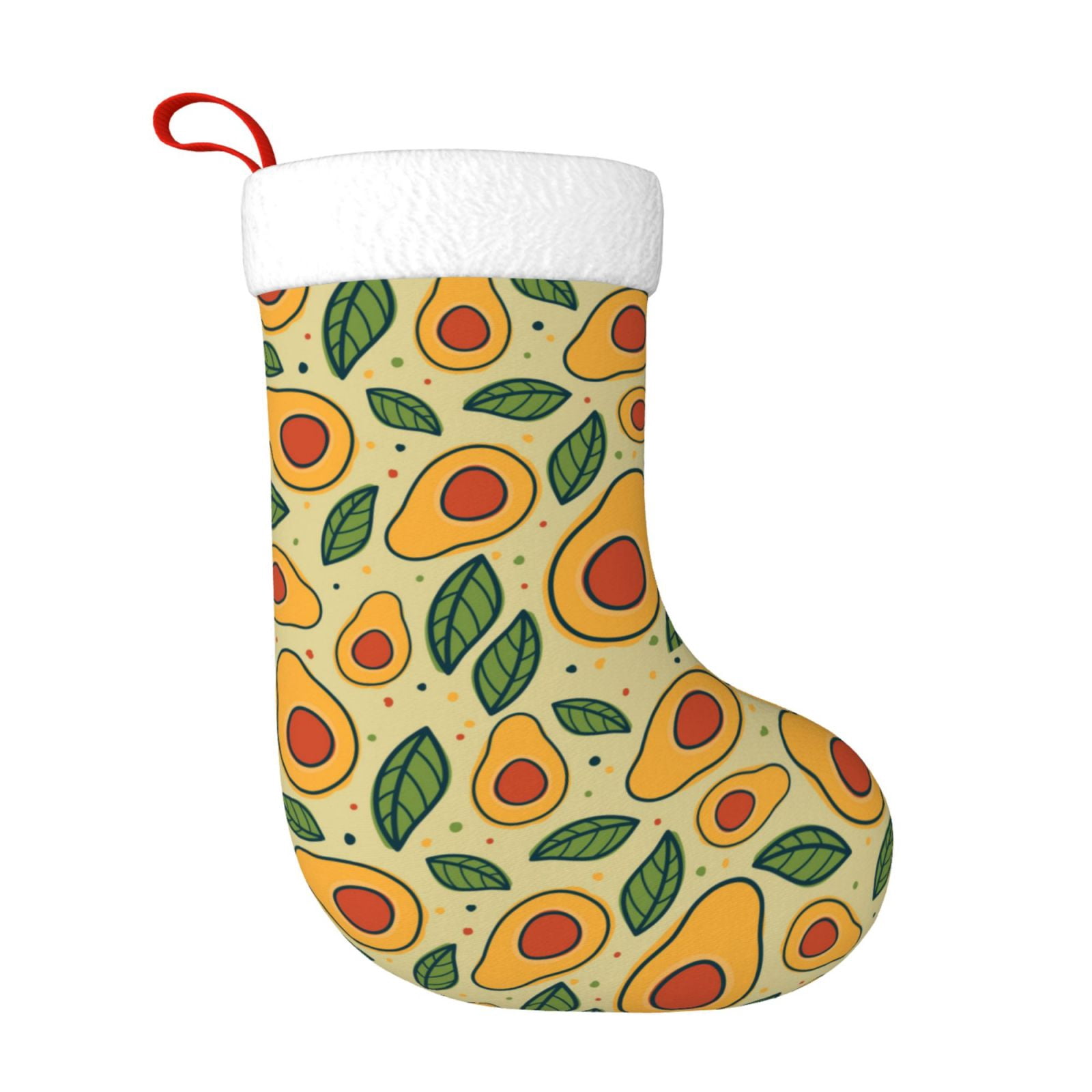 Balery Leaves Avocado Pattern Christmas Stockings with Initials, 18 ...