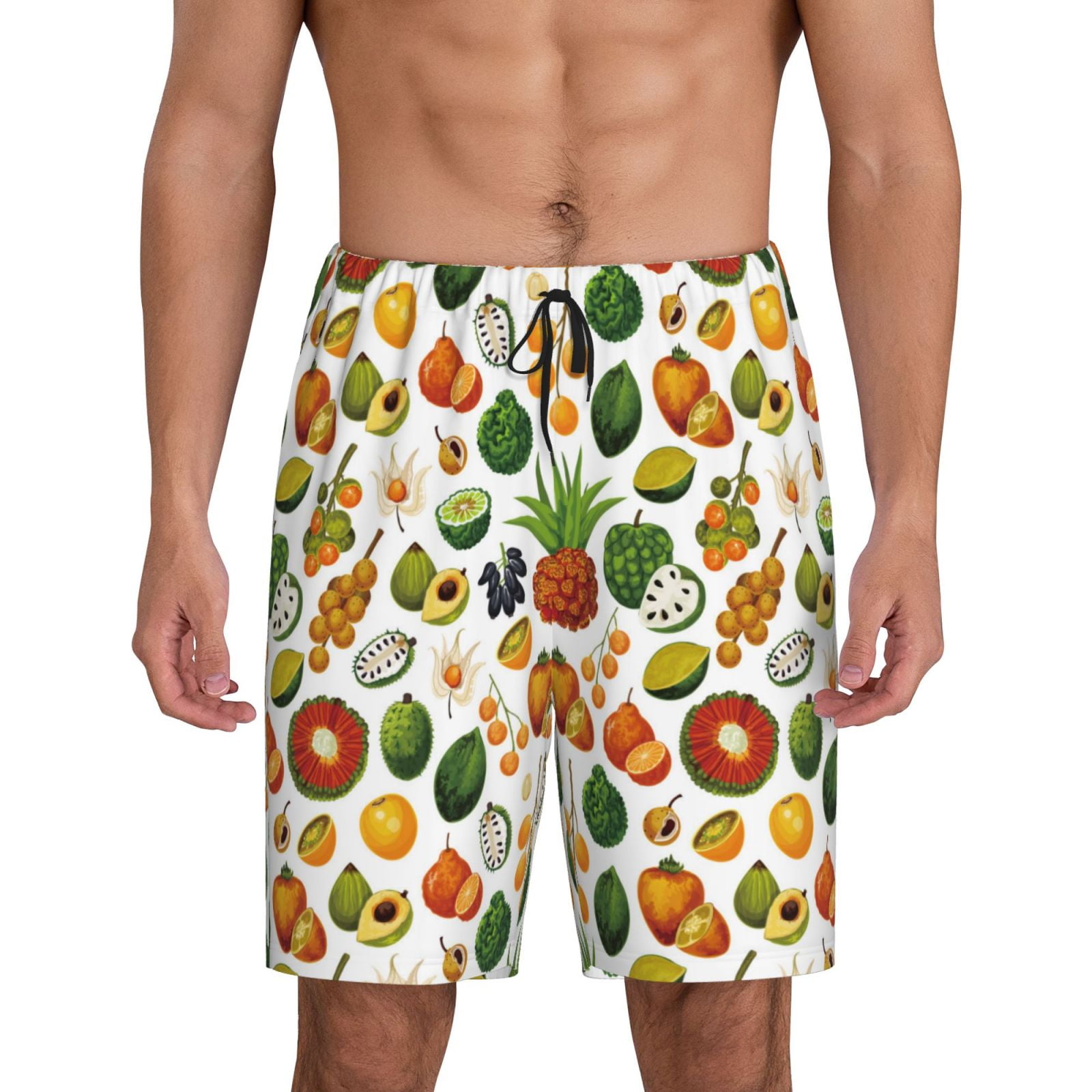 Balery Lemon Fruits Vegetables Men's Cotton Knit Pajama Shorts ...