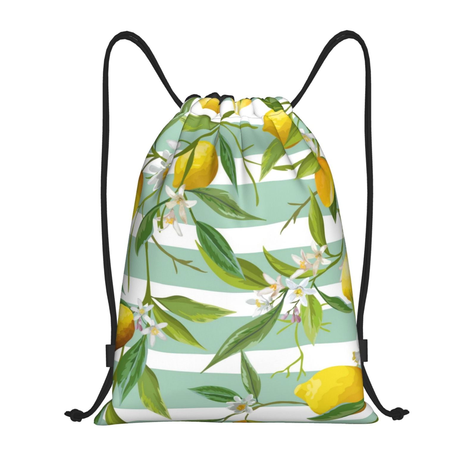 Balery Lemon Pattern Drawstring Backpack Bag Sport Gym Sackpack Cinch ...