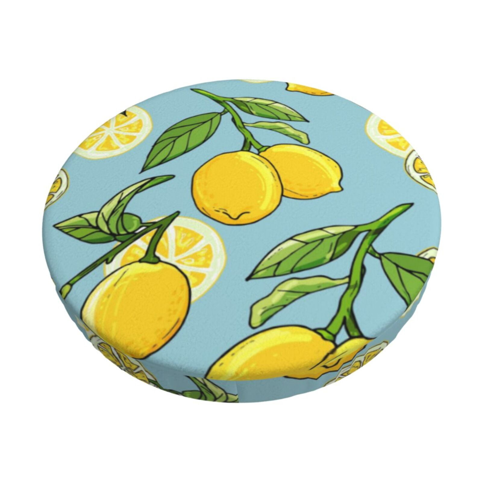 Balery Lemon Round Bar Stool Seat Covers Velvet Fabric Adjustable ...