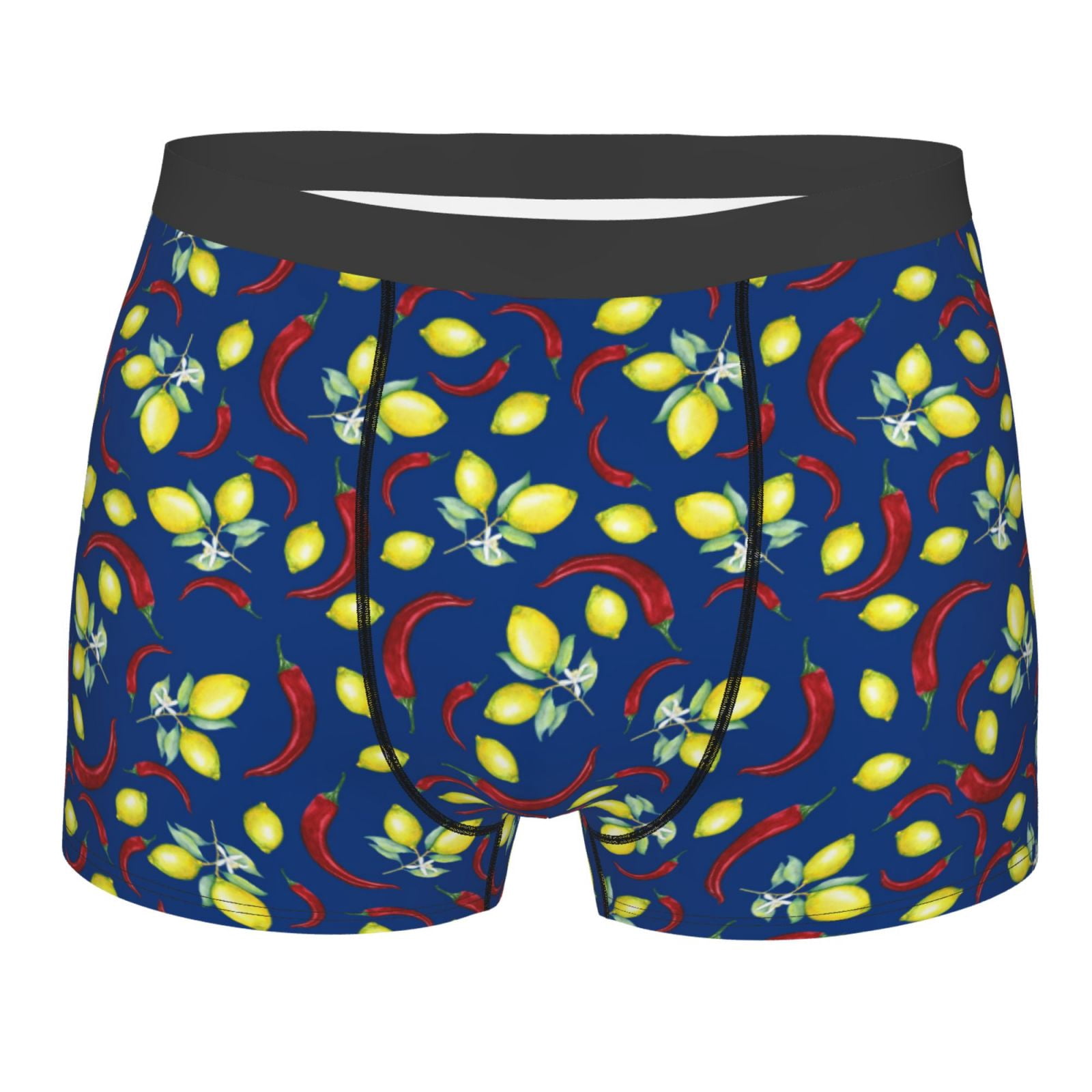Balery Lemons And Chili Men's Boxer Briefs, Soft and Breathable Cotton ...