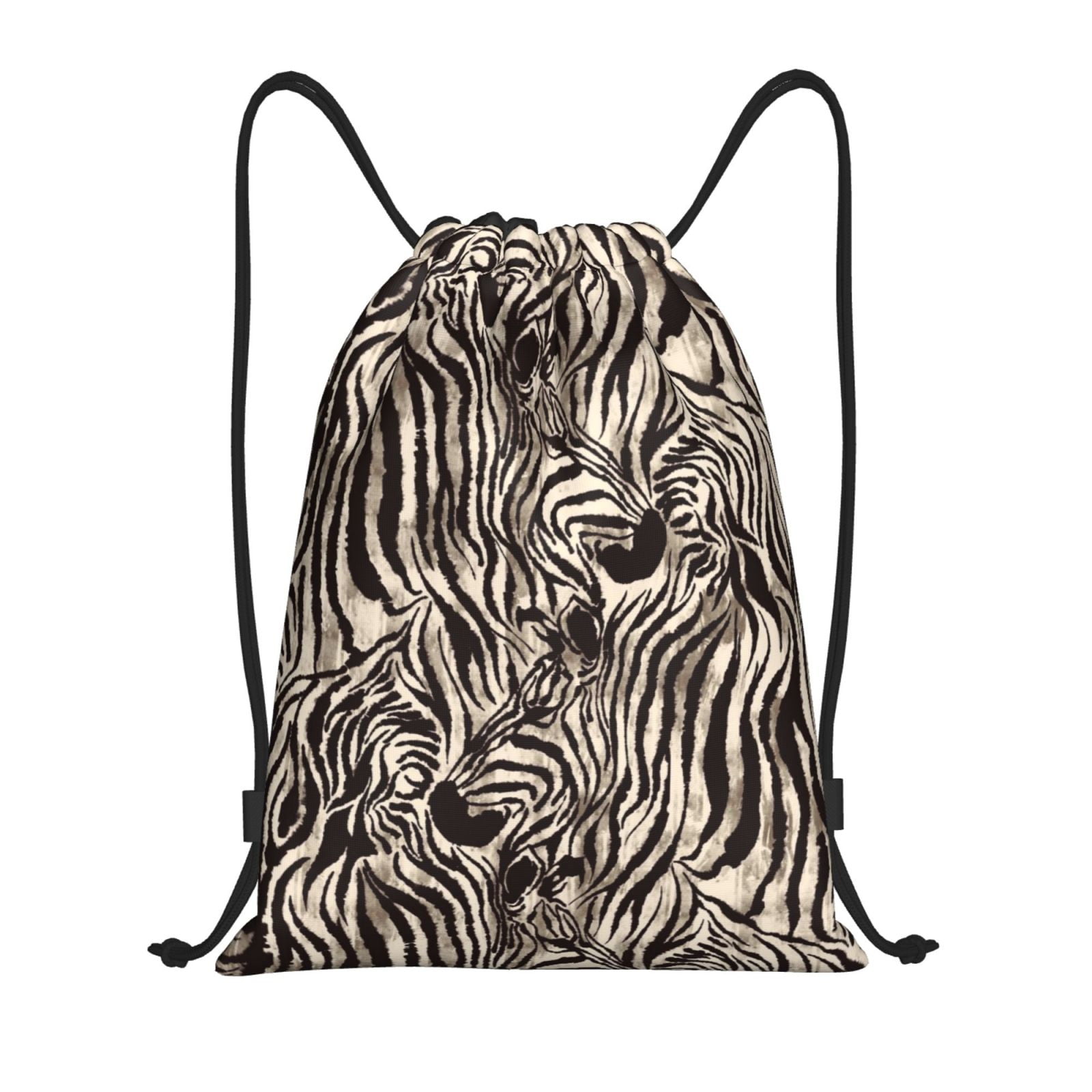 Balery Leopard And Zebra1 Pattern Drawstring Backpack Bag Sport Gym ...
