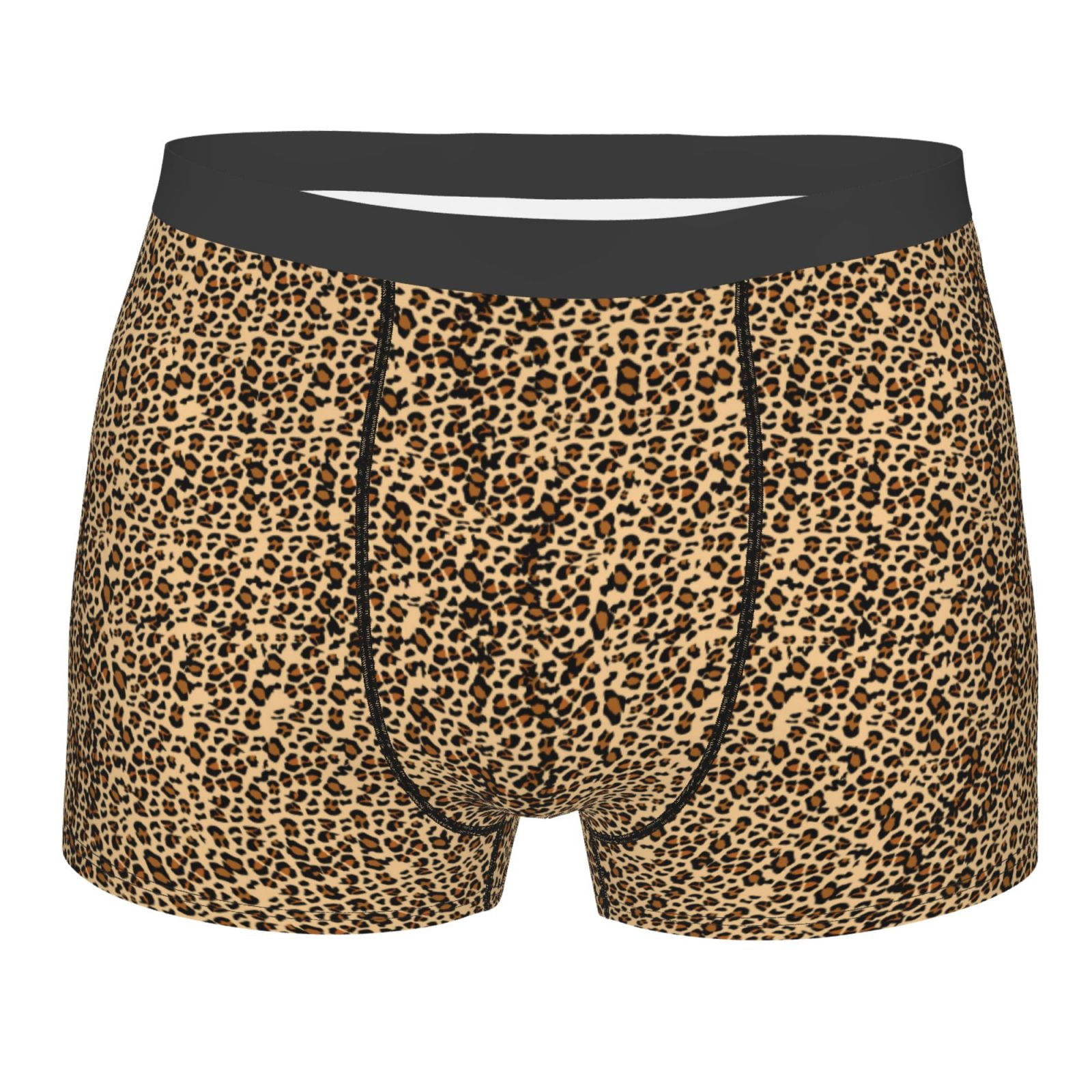 Balery Leopard Print Brown Men's Boxer Briefs, Soft and Breathable ...