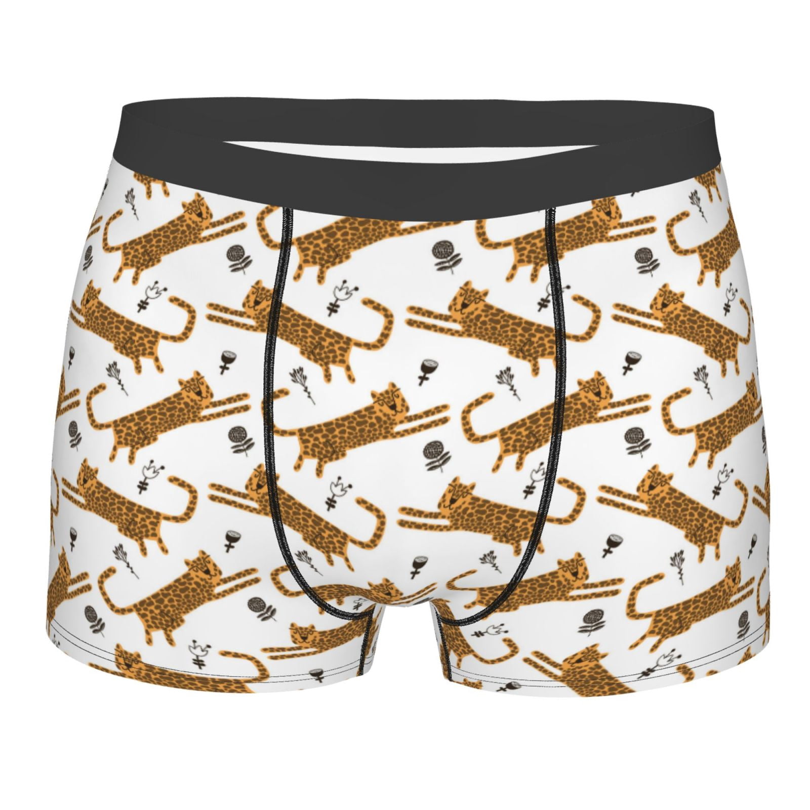 Balery Leopard Print Men's Boxer Briefs, Soft and Breathable Cotton ...