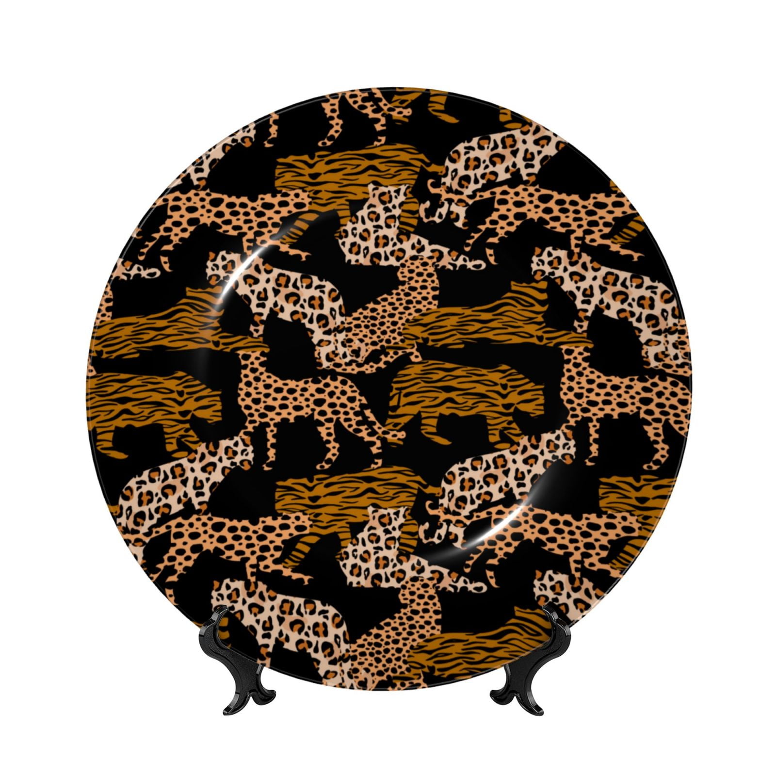 Balery Leopard Print Print Bone China Decorative Plate Ceramic Dinner ...