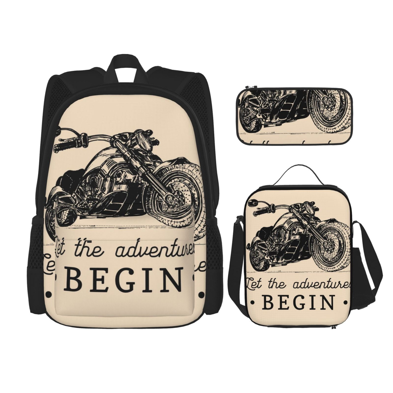 Balery Let The Adventure Begin 3-in-1 School Bag Set for Kids - Durable ...