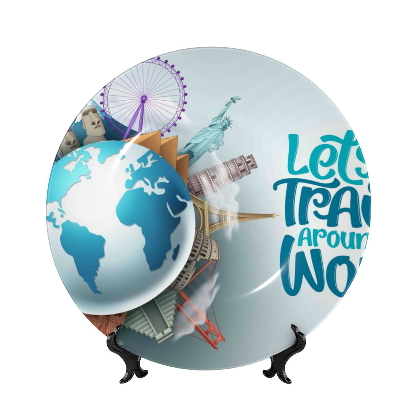 Balery Let's go Travel Around the World Print Bone China Decorative ...