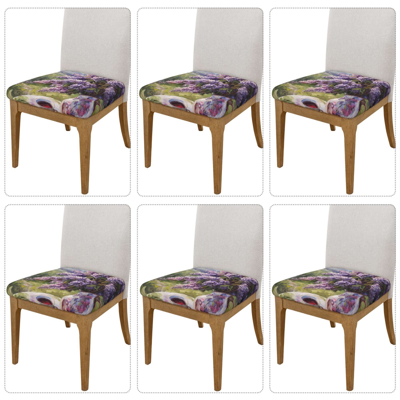 Balery Lilacs Teapot Scenic Painting Stretch Couch Cushion Covers ...