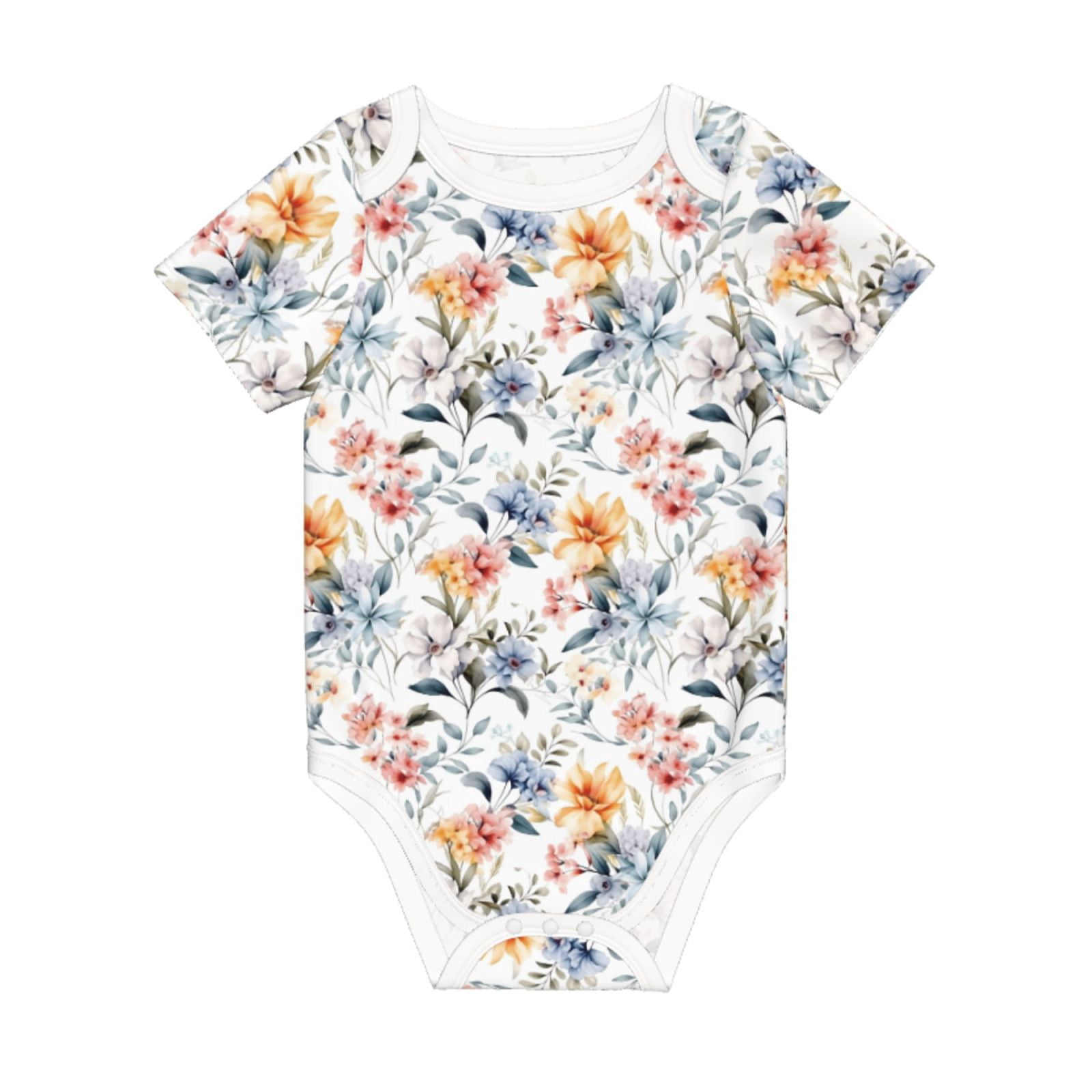 Balery Lilies Flowers Pattern Baby Climbing Clothes Infant Bodysuit ...